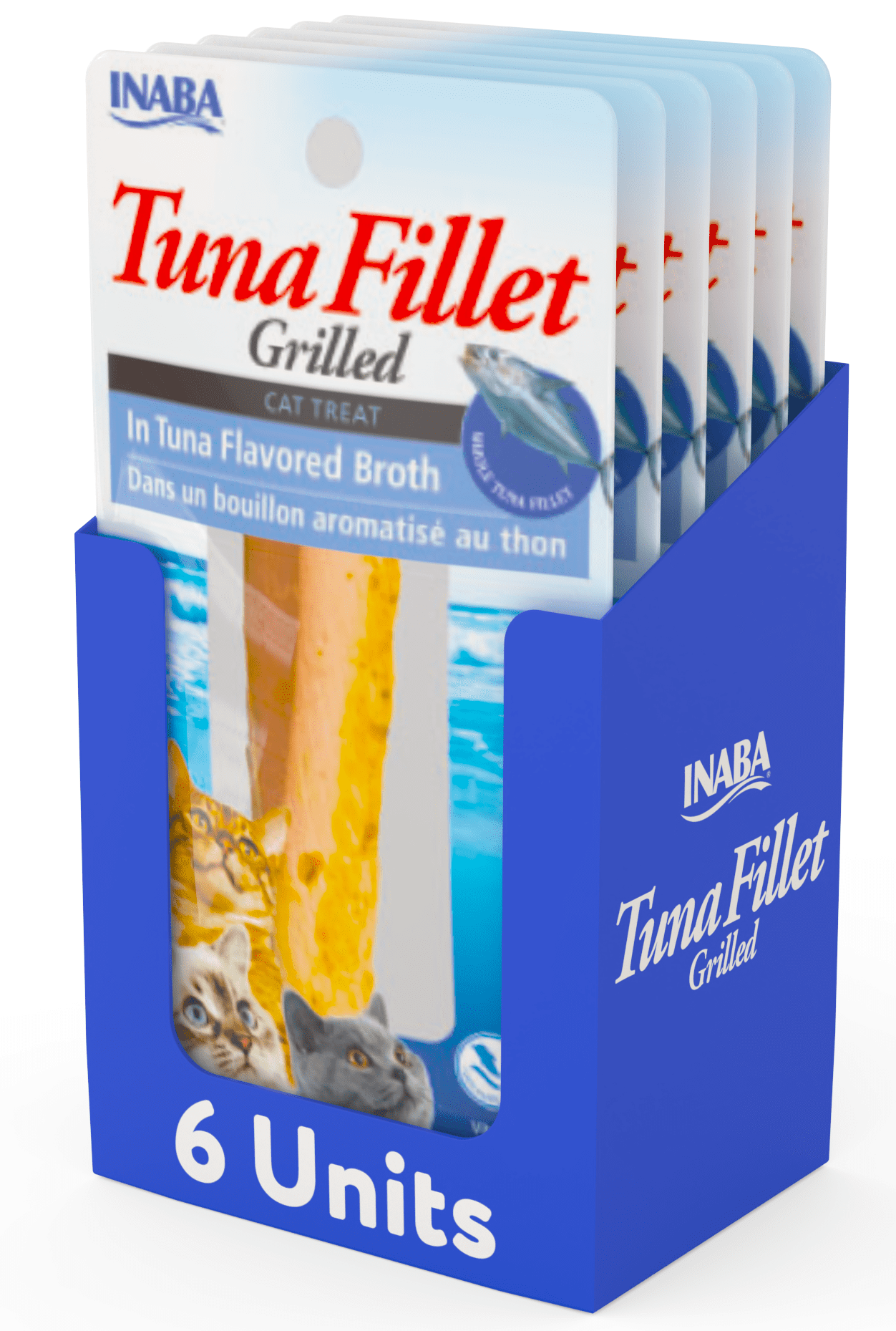 Inaba Hand-Cut Grilled Tuna Fillet Cat Treats with Vitamin E, 0.52 oz ...