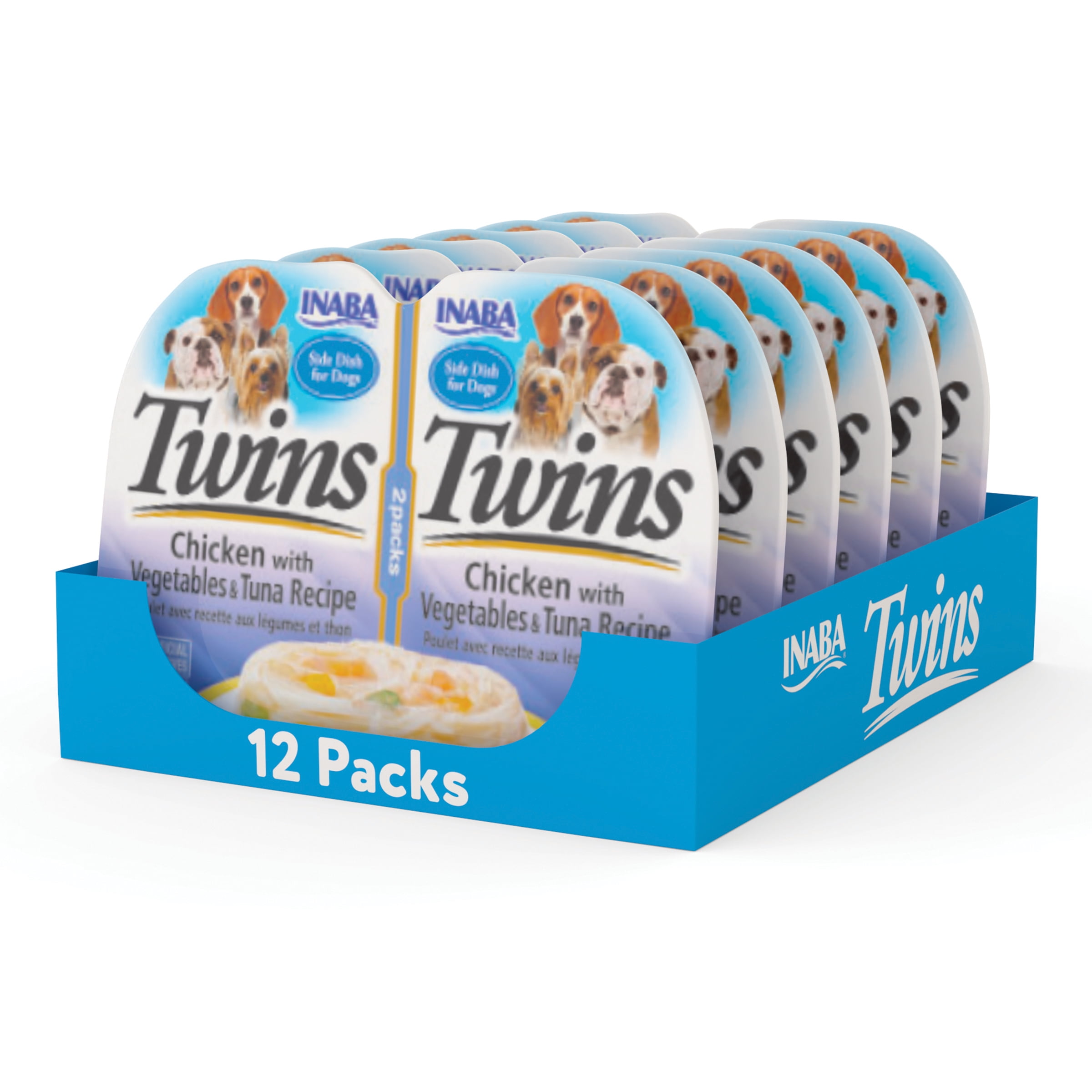 INABA Twins for Dogs, Shredded Chicken & Broth Gelée Side Dish Cups, 1. ...