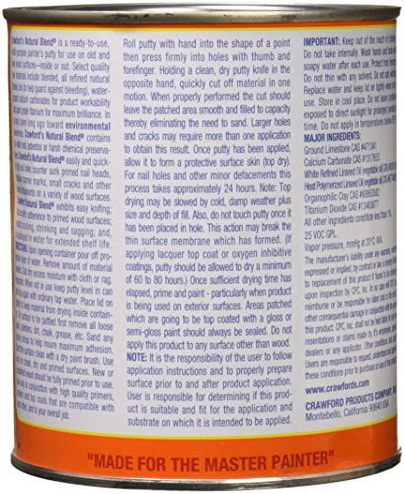 INC. 31604 Quart Natural Blend Painters Putty - Walmart.com