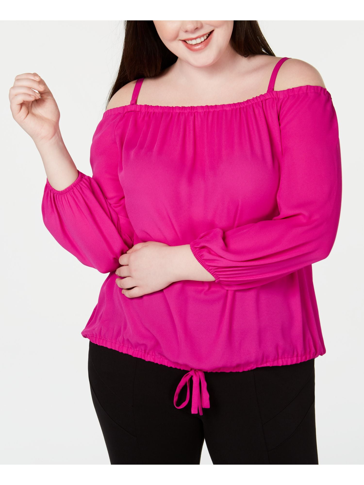 INC $70 Womens New 0020 Purple Long Sleeve Off Shoulder Casual Top 2X ...