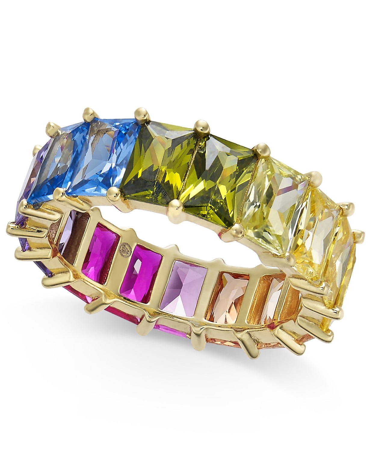 INC International Concepts Gold-Tone Multicolor Baguette Stone Rings, 8 ...