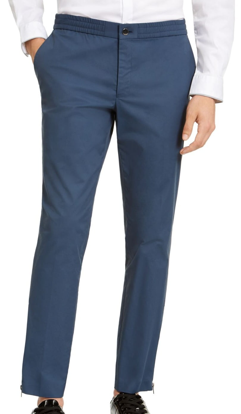 INC International Concepts Men's Onyx Men's Slim-Fit Tech Pants Dark ...