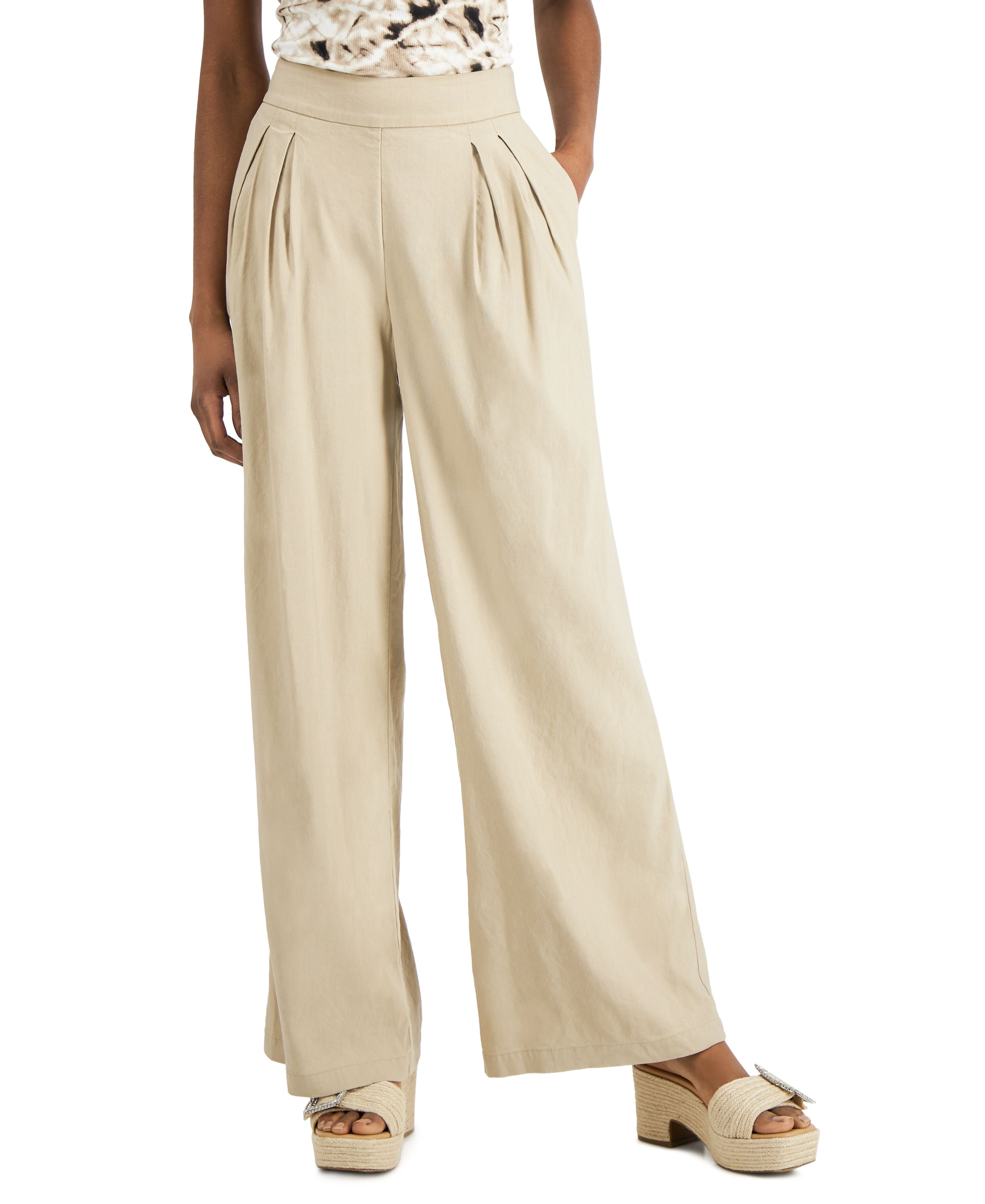 INC International Concepts Petite High Rise Wide Leg Pants Toasted ...