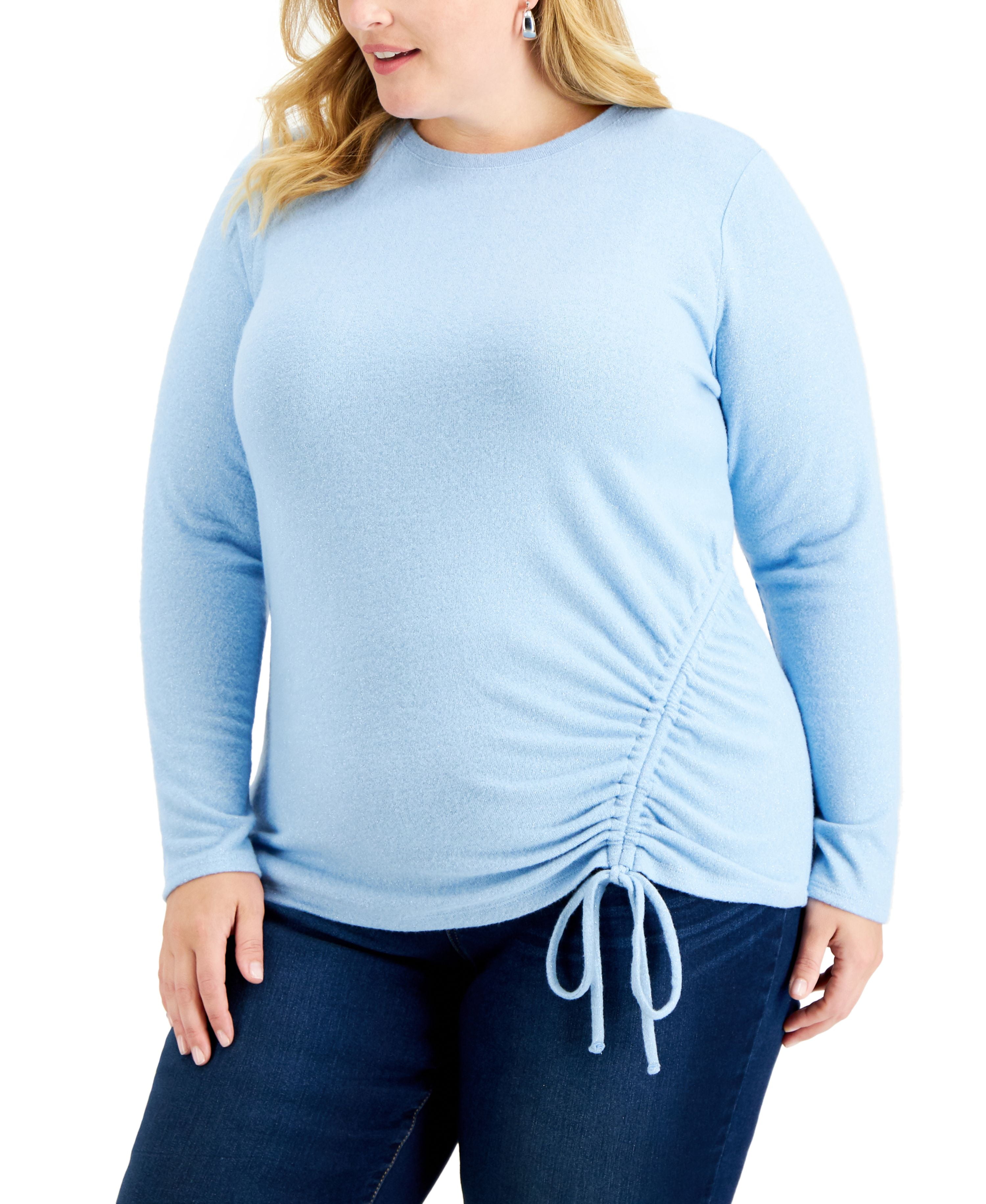 INC International Concepts Plus Size Metallic Ruched Top Pretty ...