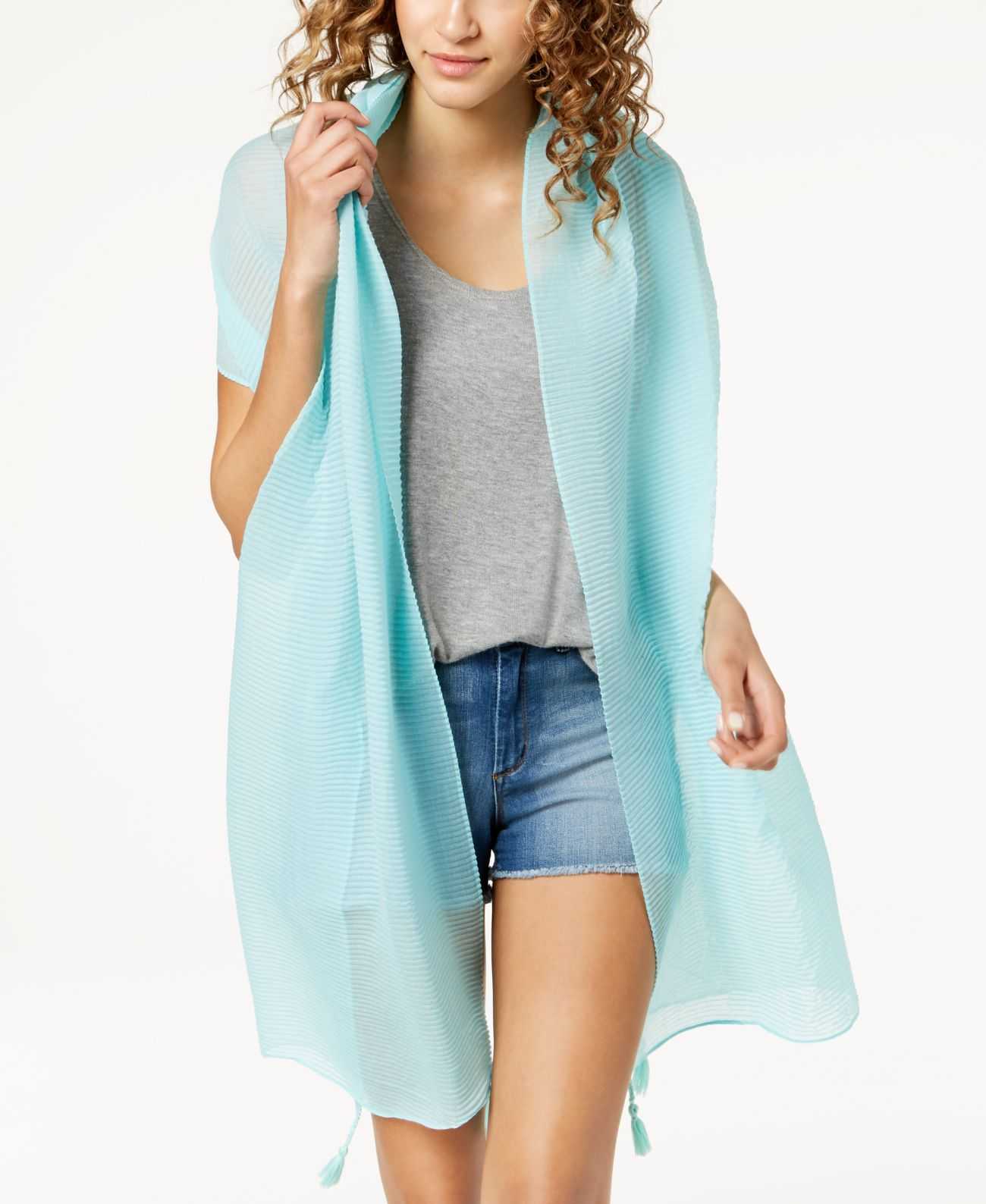 INC International Concepts Women’s Tassel Pleated Wraps, Blue - Walmart.com