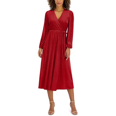 Calvin Klein Womens Plus Velvet Surplice Maxi Dress - Walmart.com