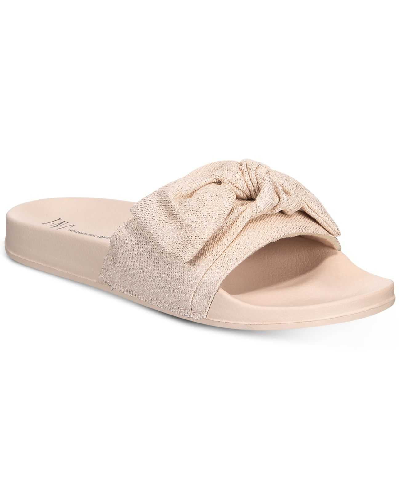 INC International Concepts Women’s Knotted Slide Slippers, Light Pink ...