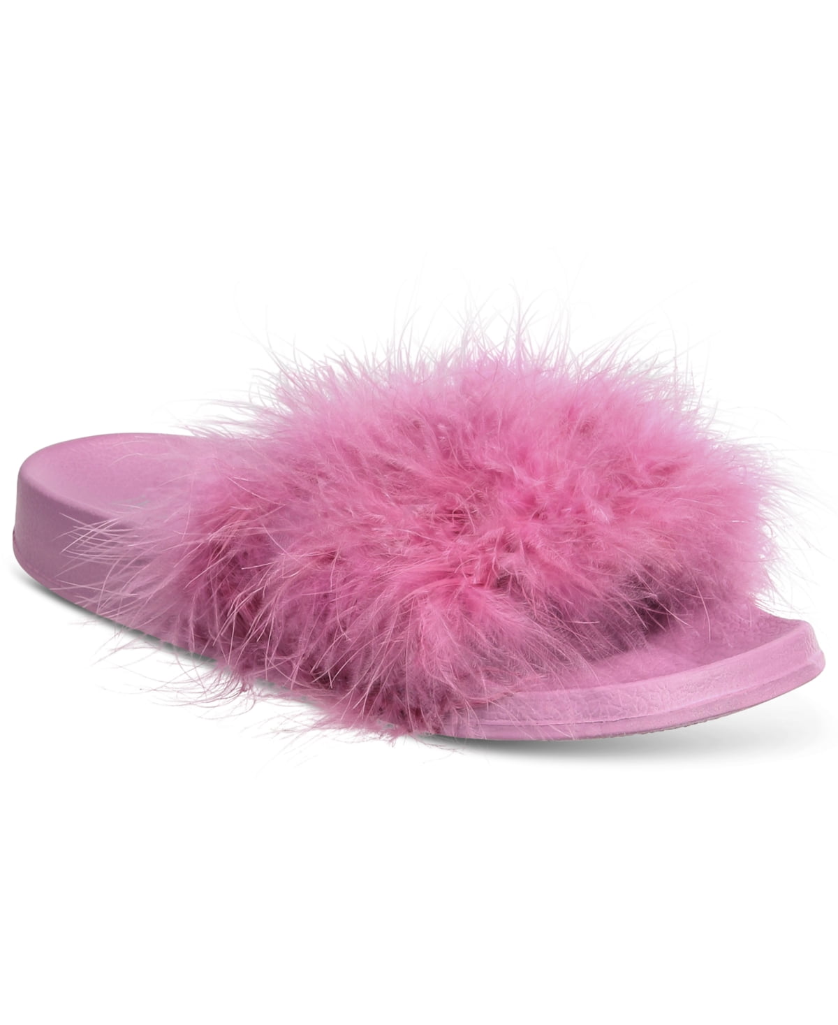 INC International Concepts Women’s Marabou Pool Slides, Mountain ...