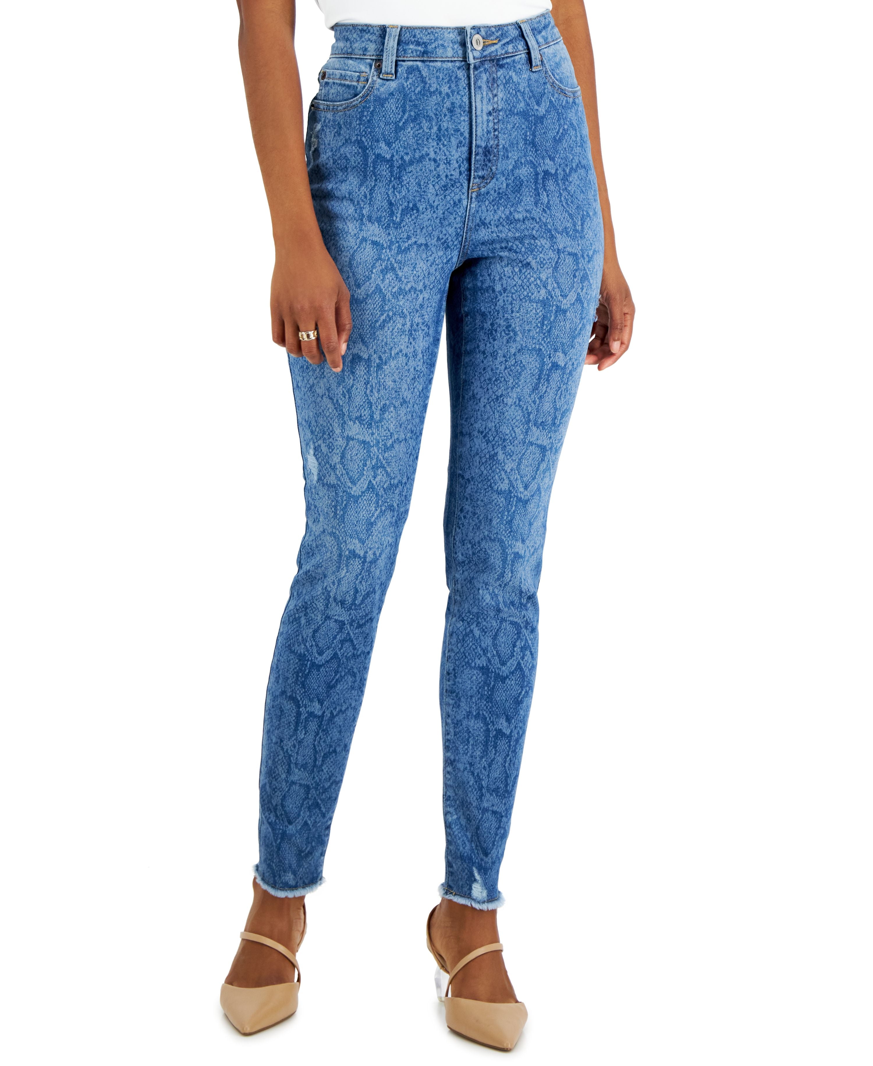 INC International Concepts Womens High Rise Snakeskin Print Skinny ...