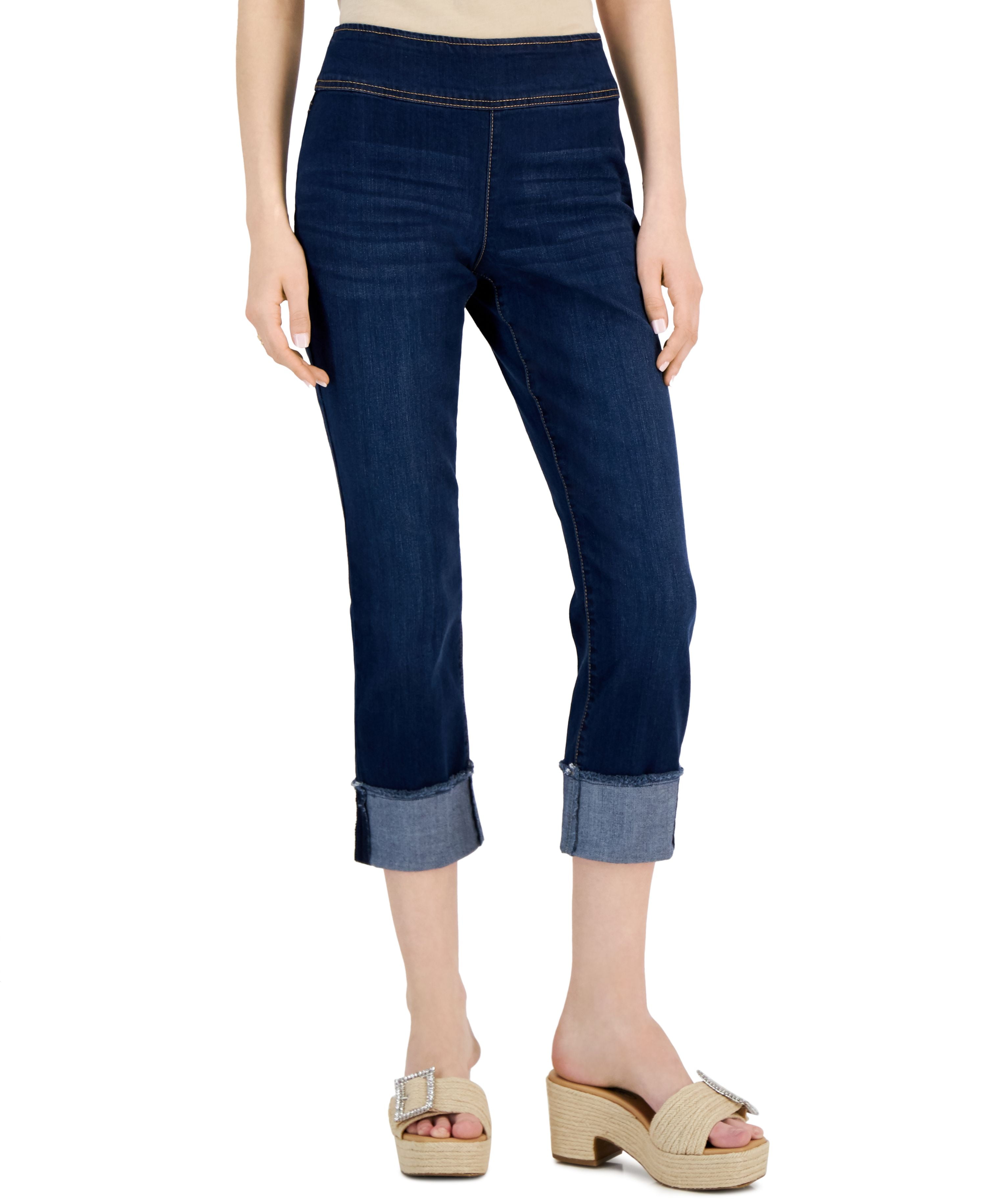 INC International Concepts Womens Mid Rise Pull On Cuffed Jeans Medium ...