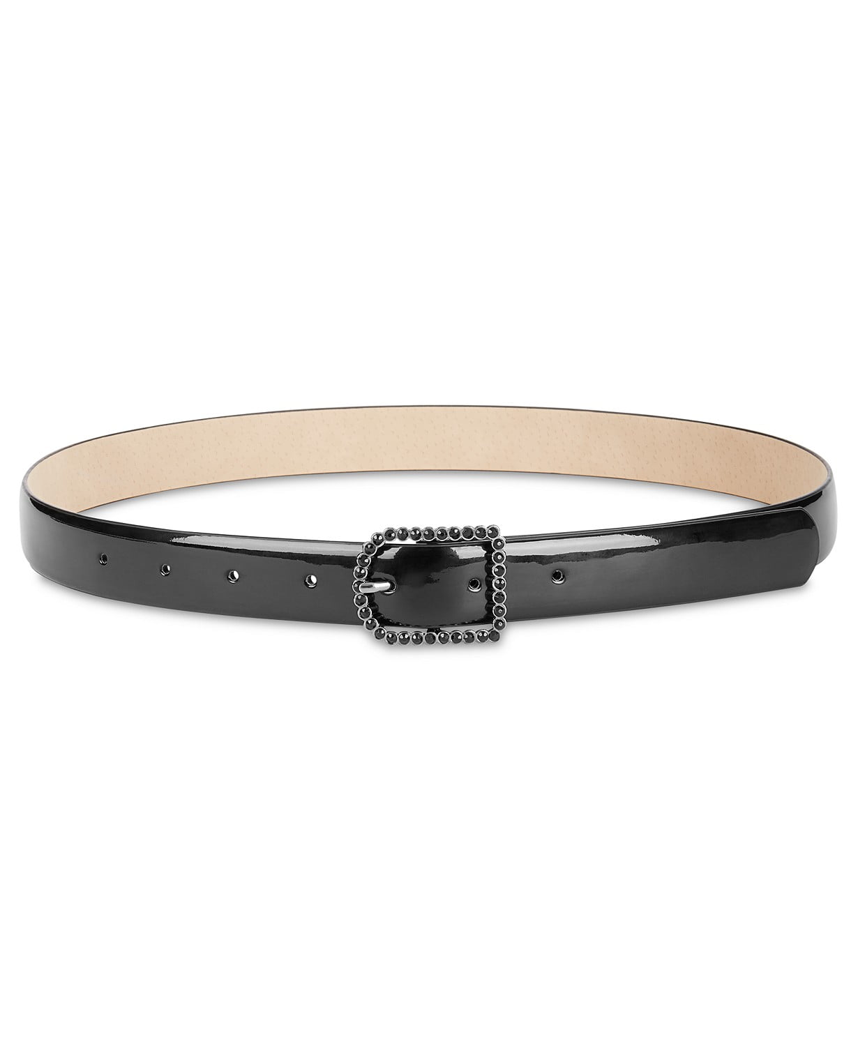 INC International Concepts Women’s Rhinestone-Buckle Belt (Black, L ...