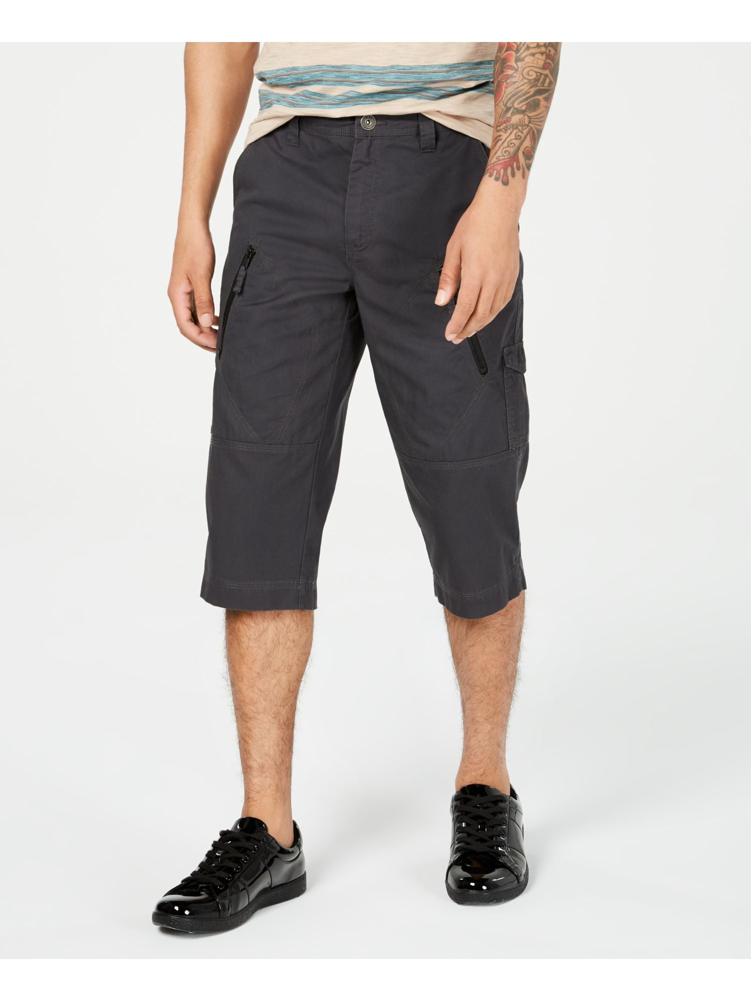 INC Mens Gray Flat Front, Regular Fit Cargo Shorts 52B - Walmart.com