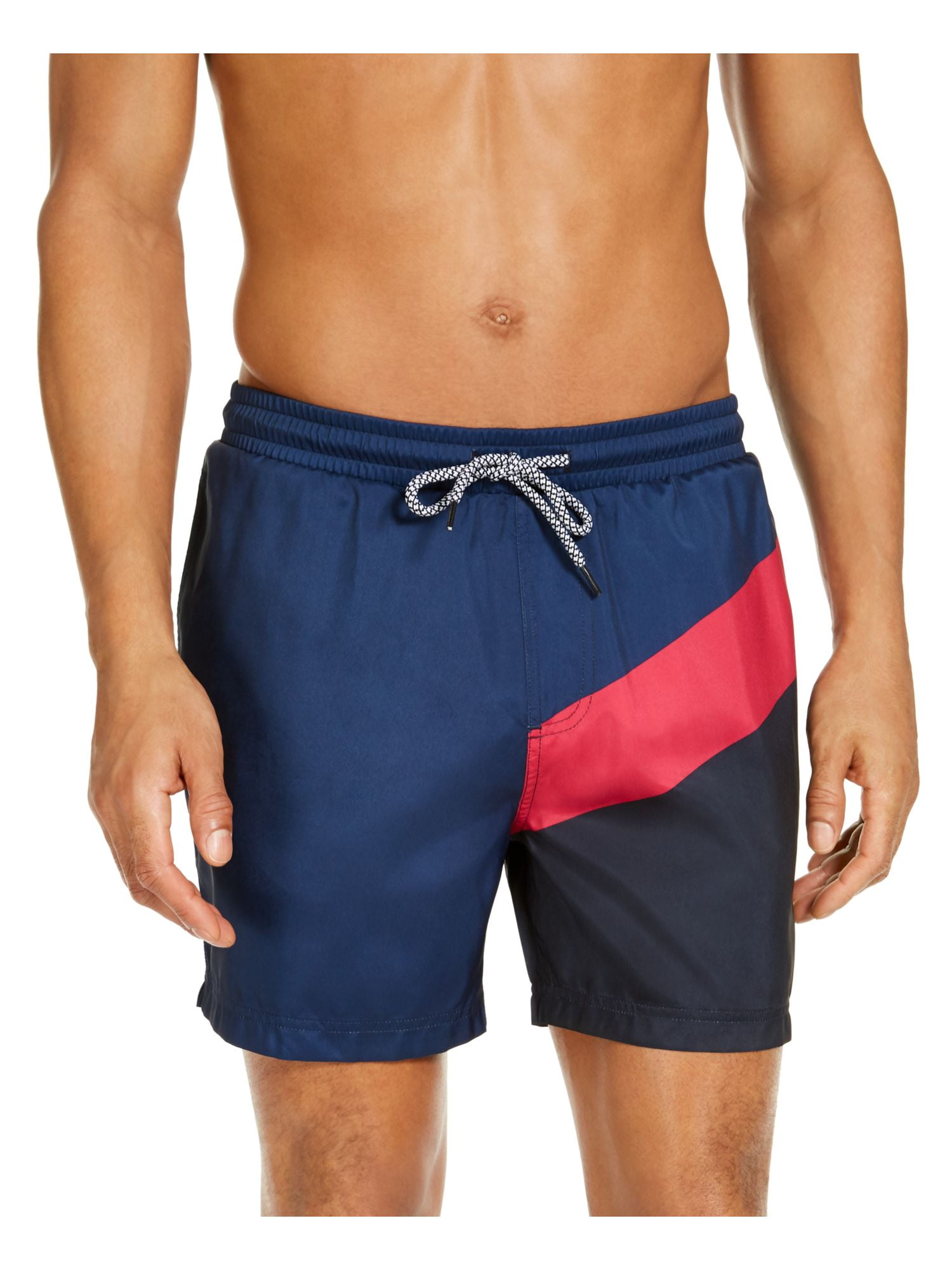 INC Mens Navy Lightweight Active Drawstring Athletic Fit Swim Trunks XL ...