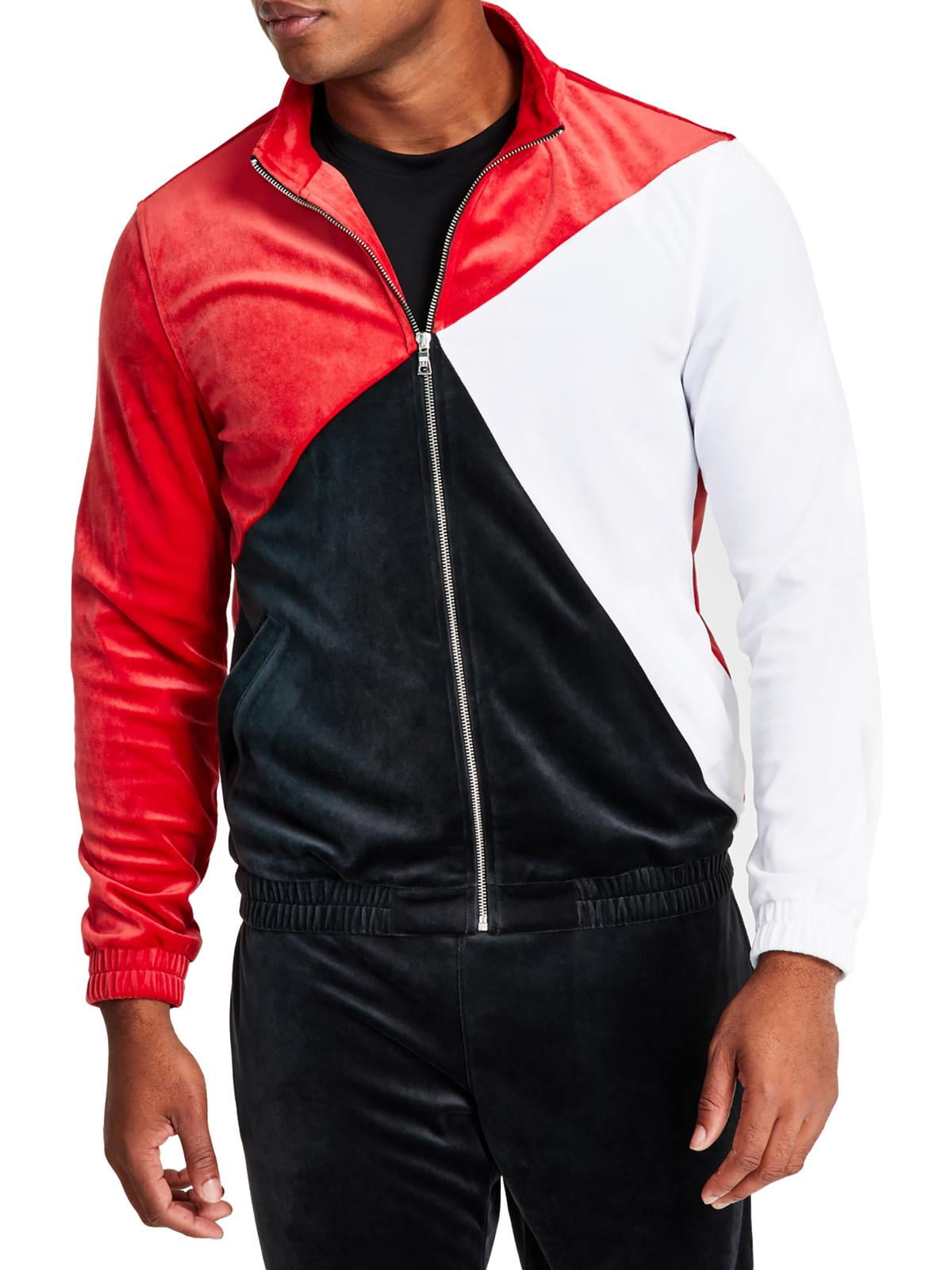 INC Mens Velour Colorblock Track Jacket - Walmart.com