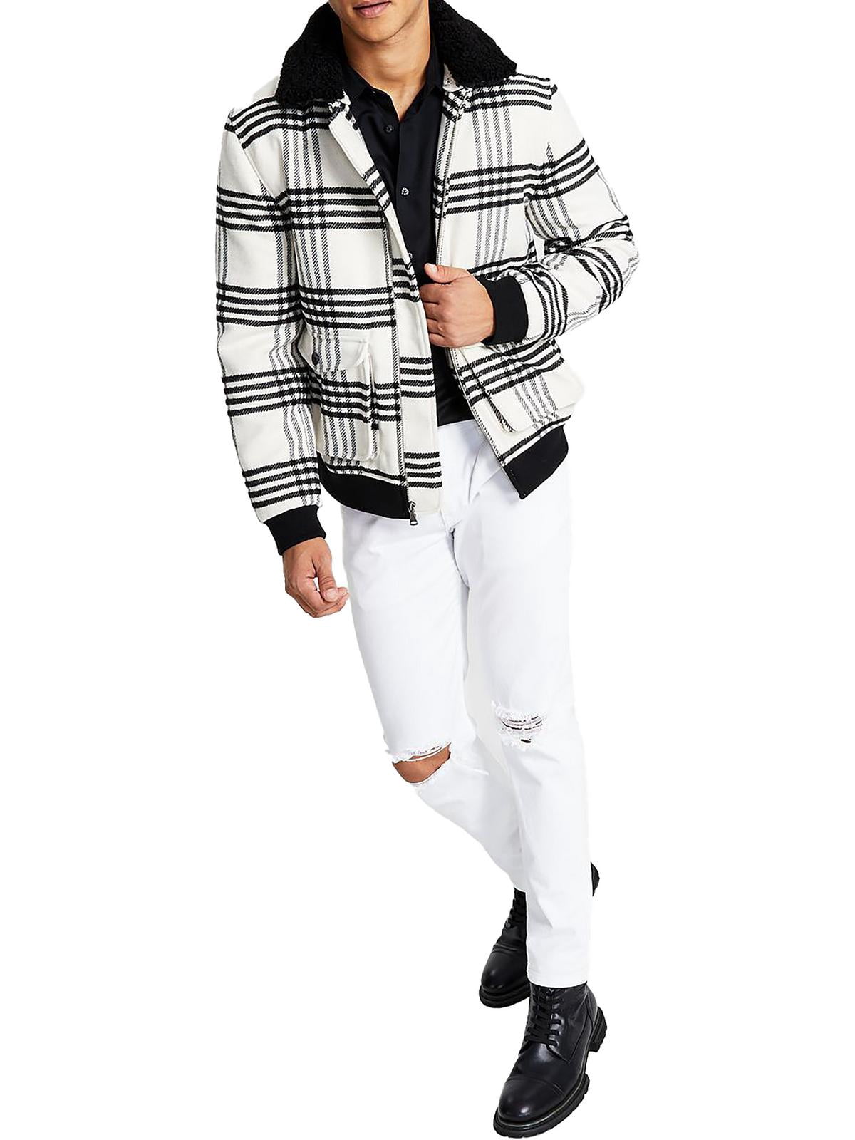 INC Mens loki Fleece Collar Short Bomber Jacket - Walmart.com