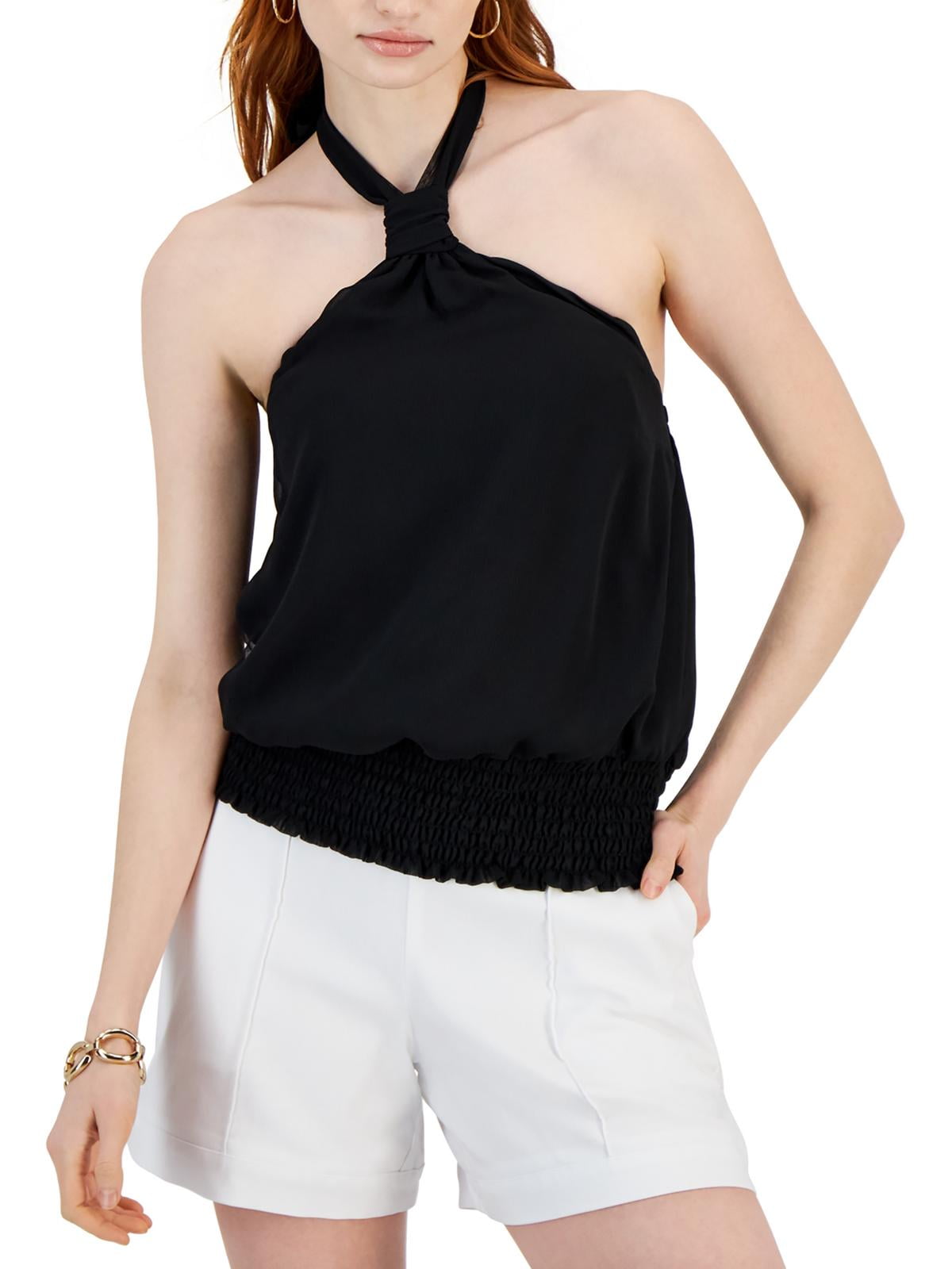 INC Womens Banded Bottom Backless Halter Top - Walmart.com