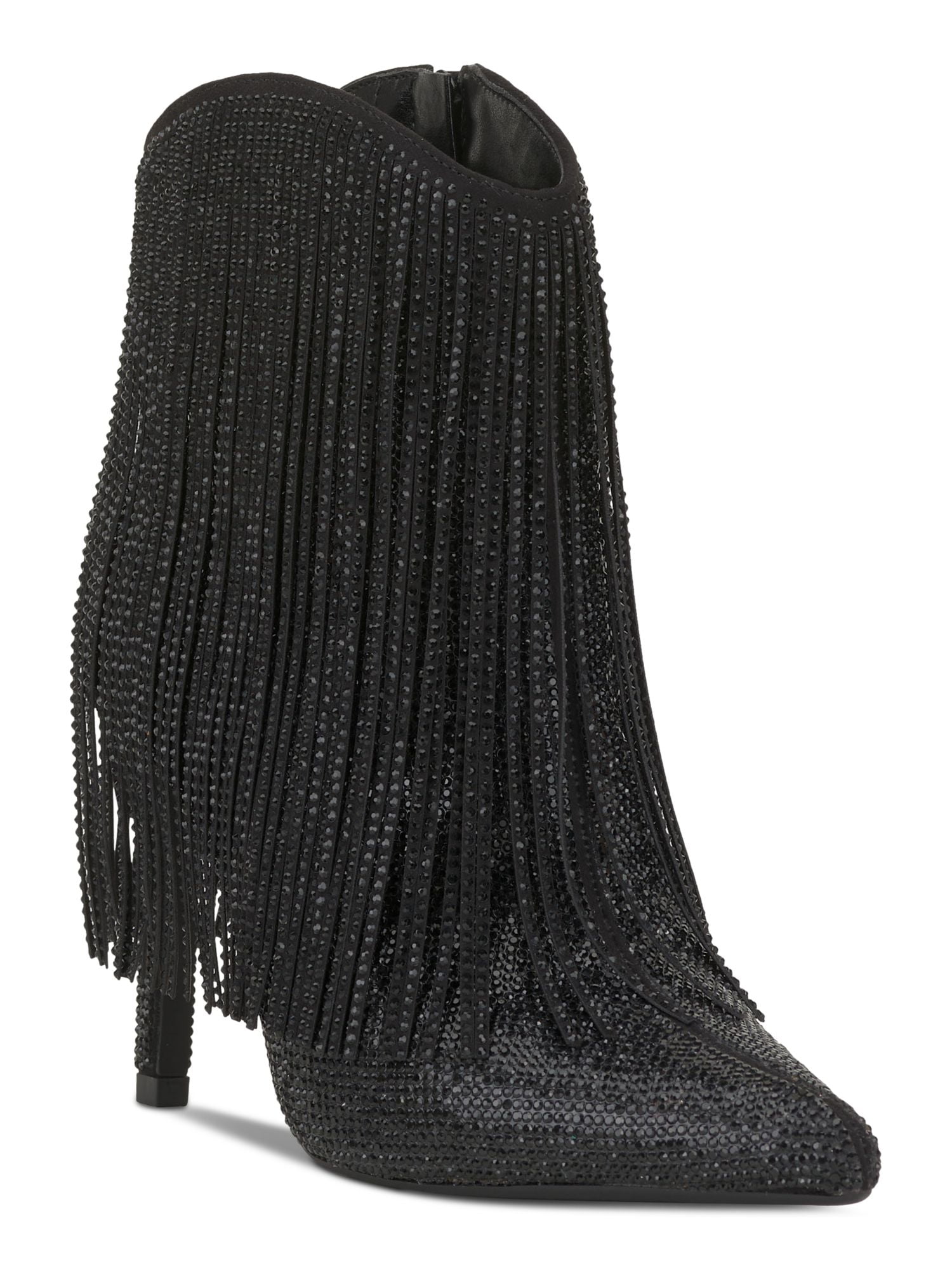 INC Womens Black Long Tassel Accents Rhinestone Padded Sahoj Pointed ...