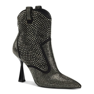 Forever Women Cowgirl Cowboy Western Ankle Boots Pointy Toe Rhinestone ...