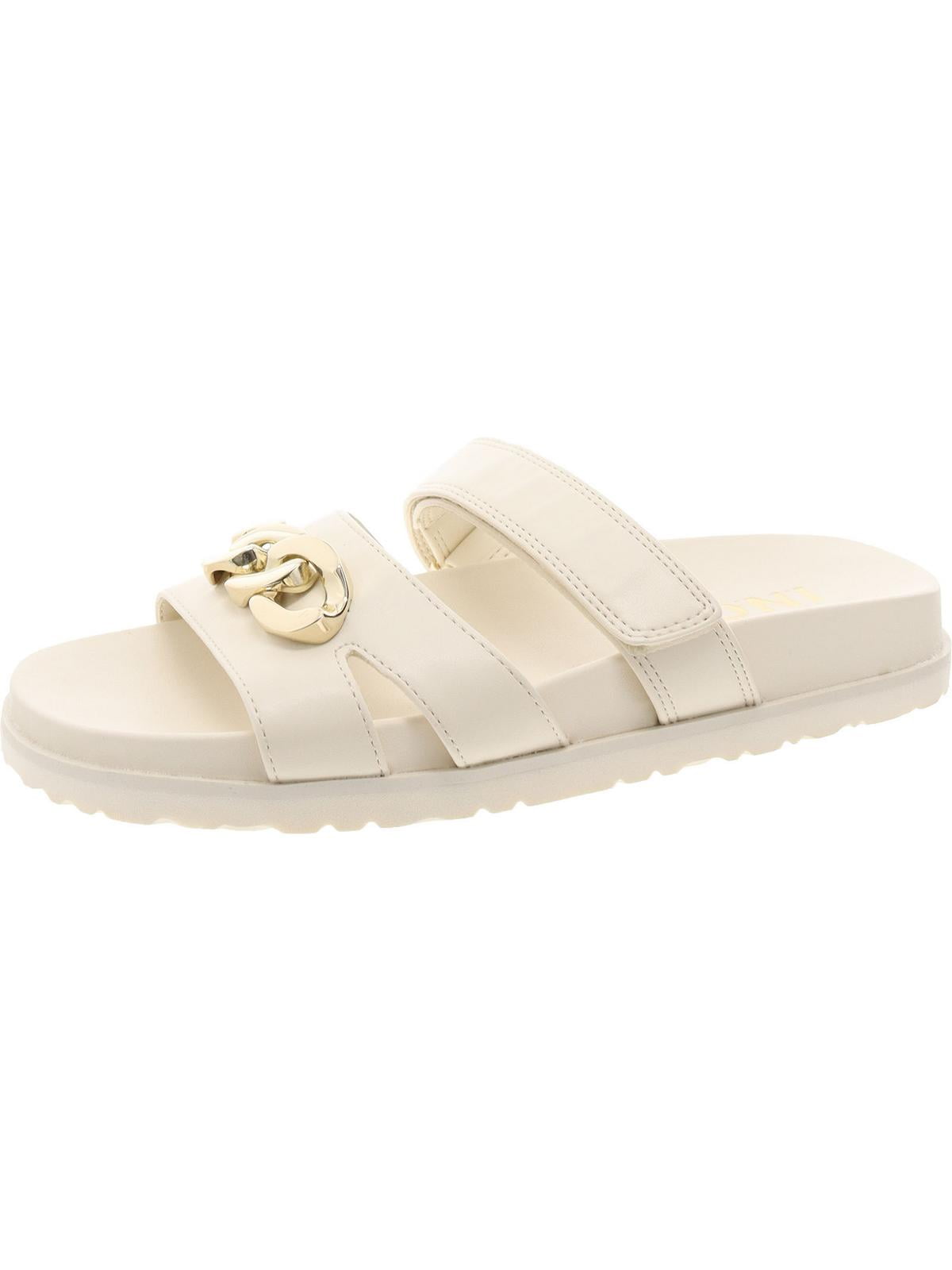 INC Womens Claren Faux Leather Adjustable Slide Sandals - Walmart.com