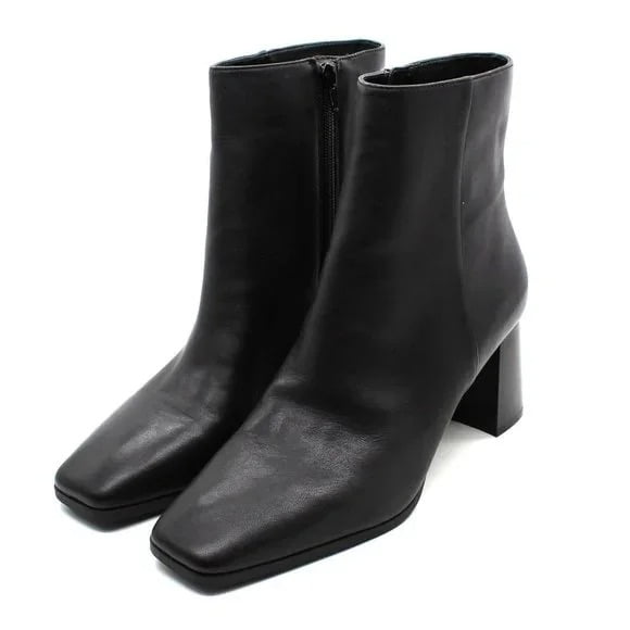 INC Womens Dasha Leather Square Toe Booties - Walmart.com