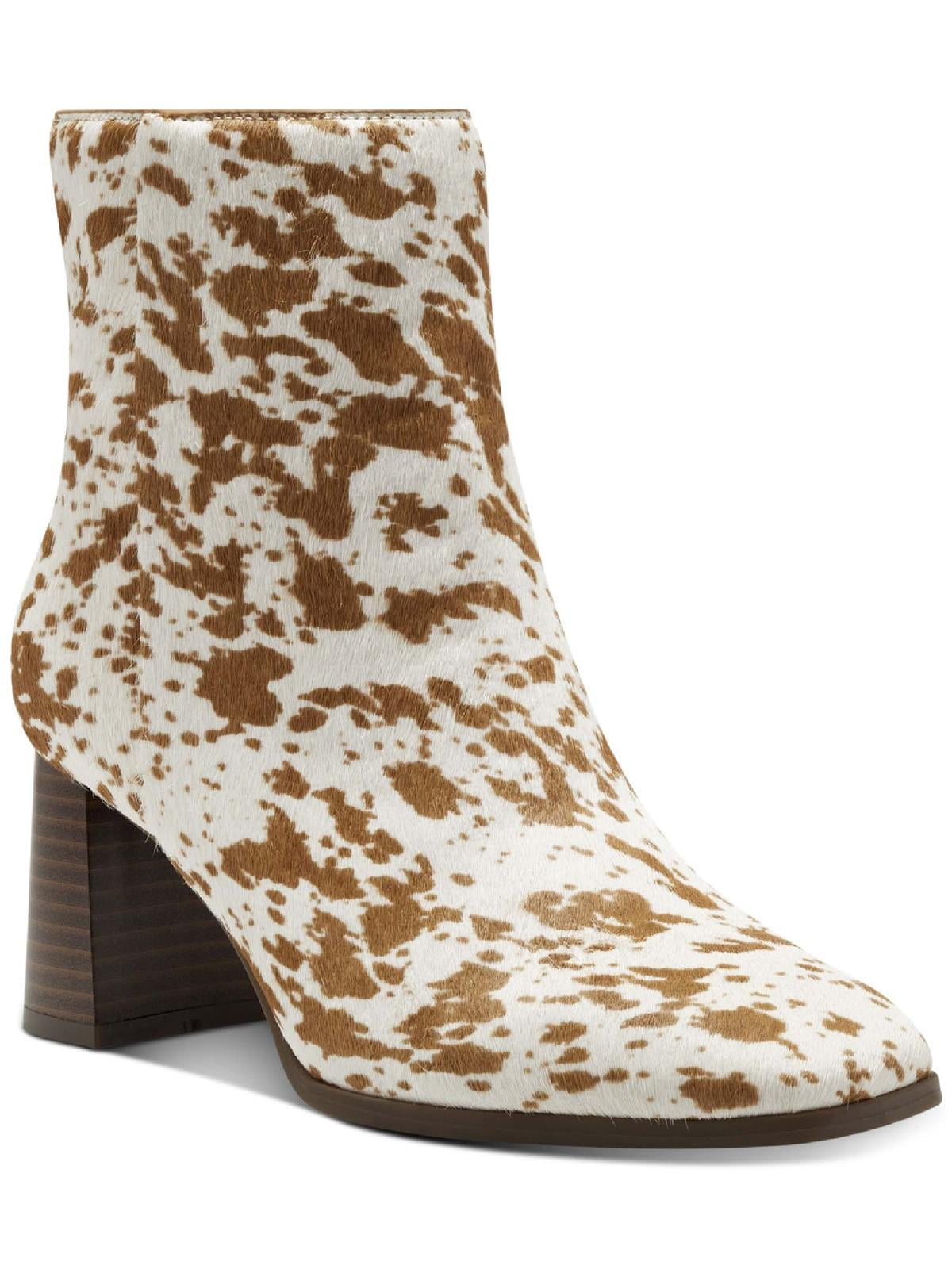 INC Womens Dasha4 Calf Hair Square Toe Ankle Boots Ivory 11 Medium (B,M ...