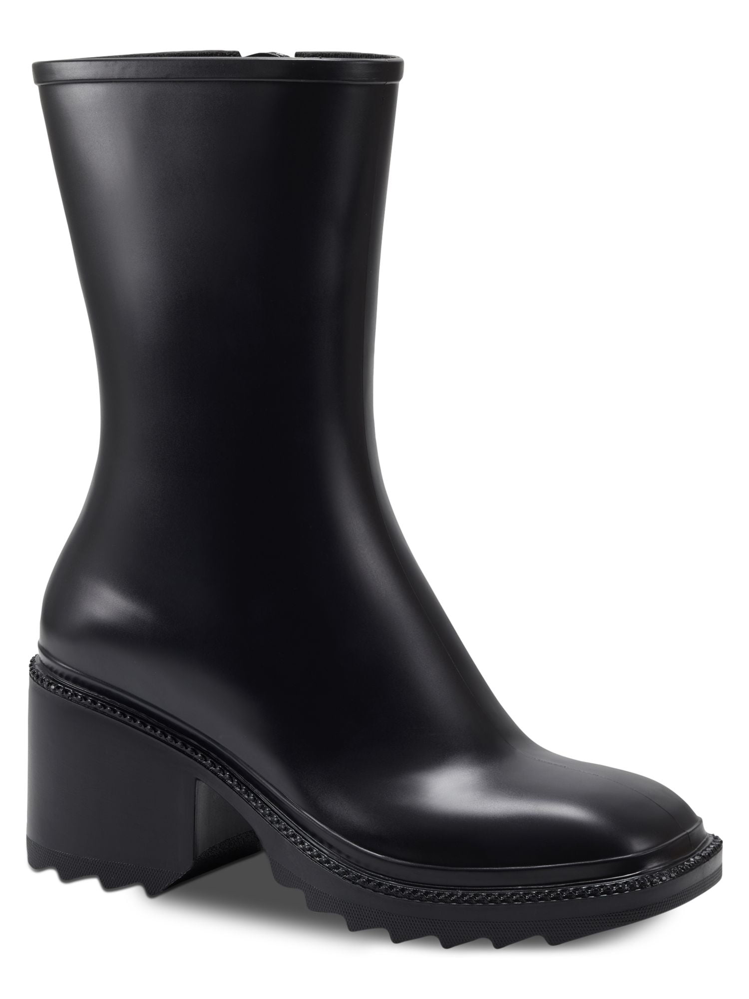 INC Womens Everett Zipper Faux Leather Rain Boots - Walmart.com