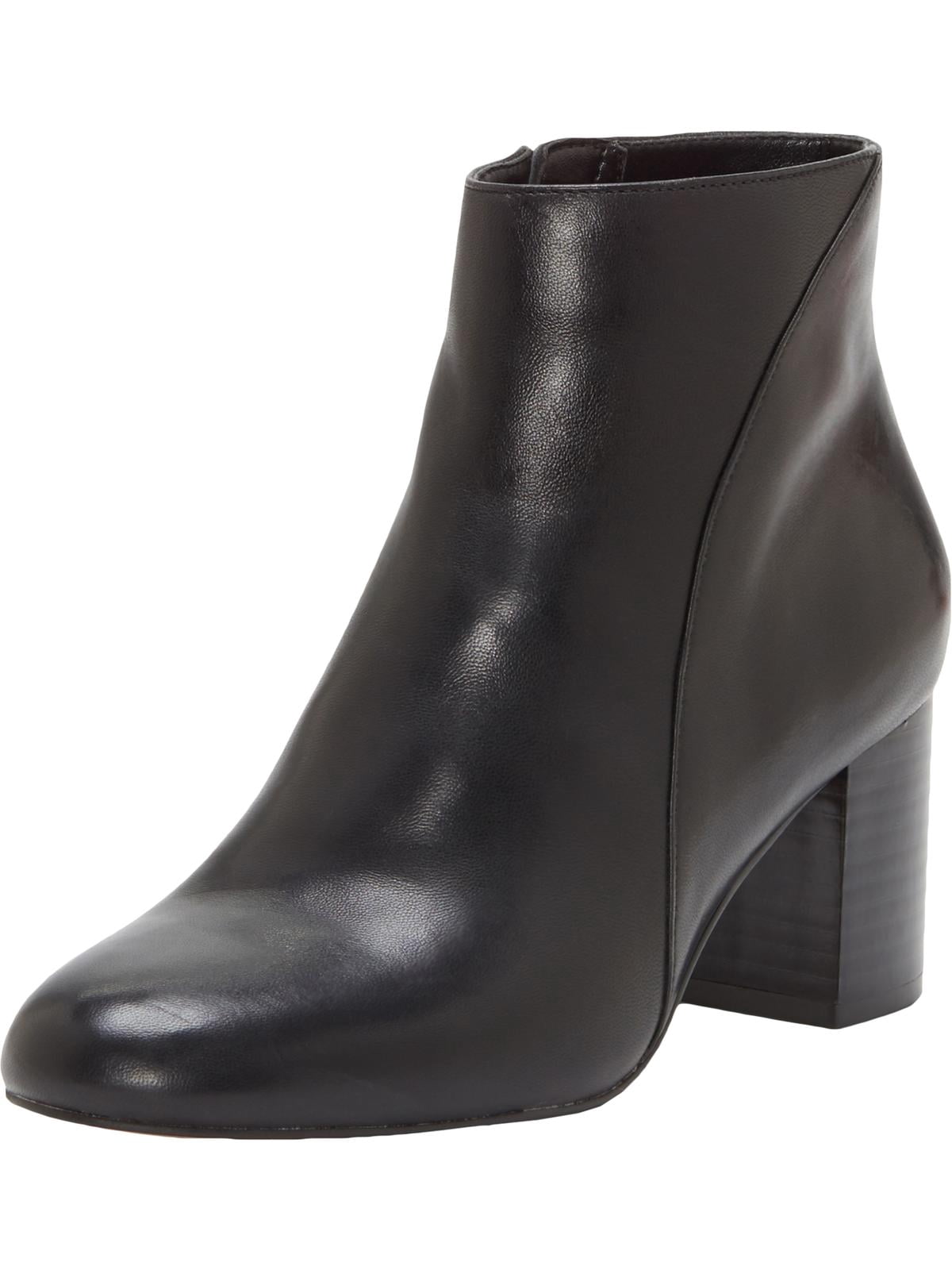 INC Womens Floriann Leather Block Heel Booties - Walmart.com
