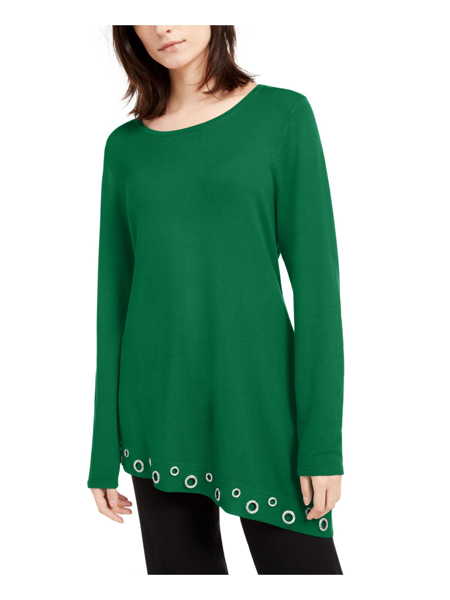 INC Womens Green Embellished Long Sleeve Jewel Neck Top S - Walmart.com
