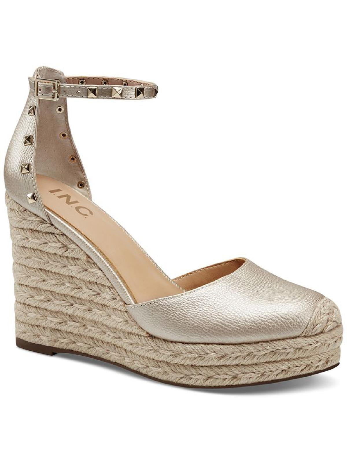 INC Womens Masin Faux Leather Closed Toe Wedge Sandals - Walmart.com