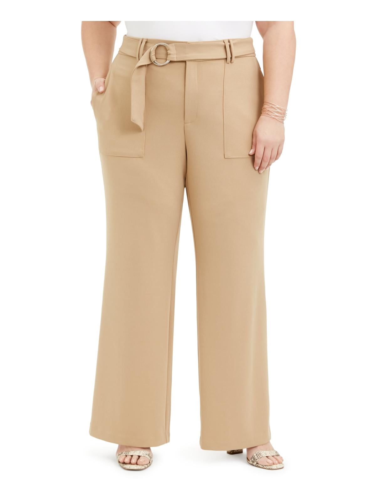 INC Womens Plus Belted Office Wear Pants - Walmart.com
