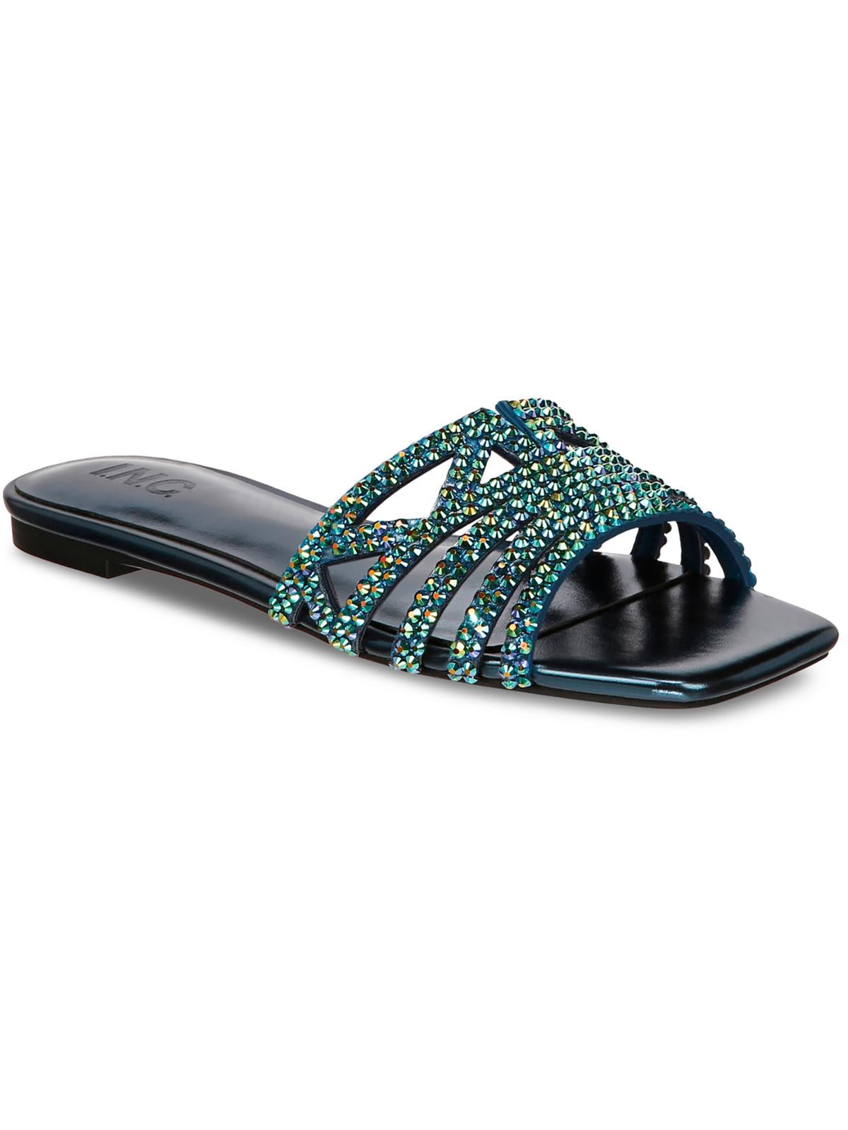 INC Womens Tianah Rhinestone Slip On Slide Sandals - Walmart.com