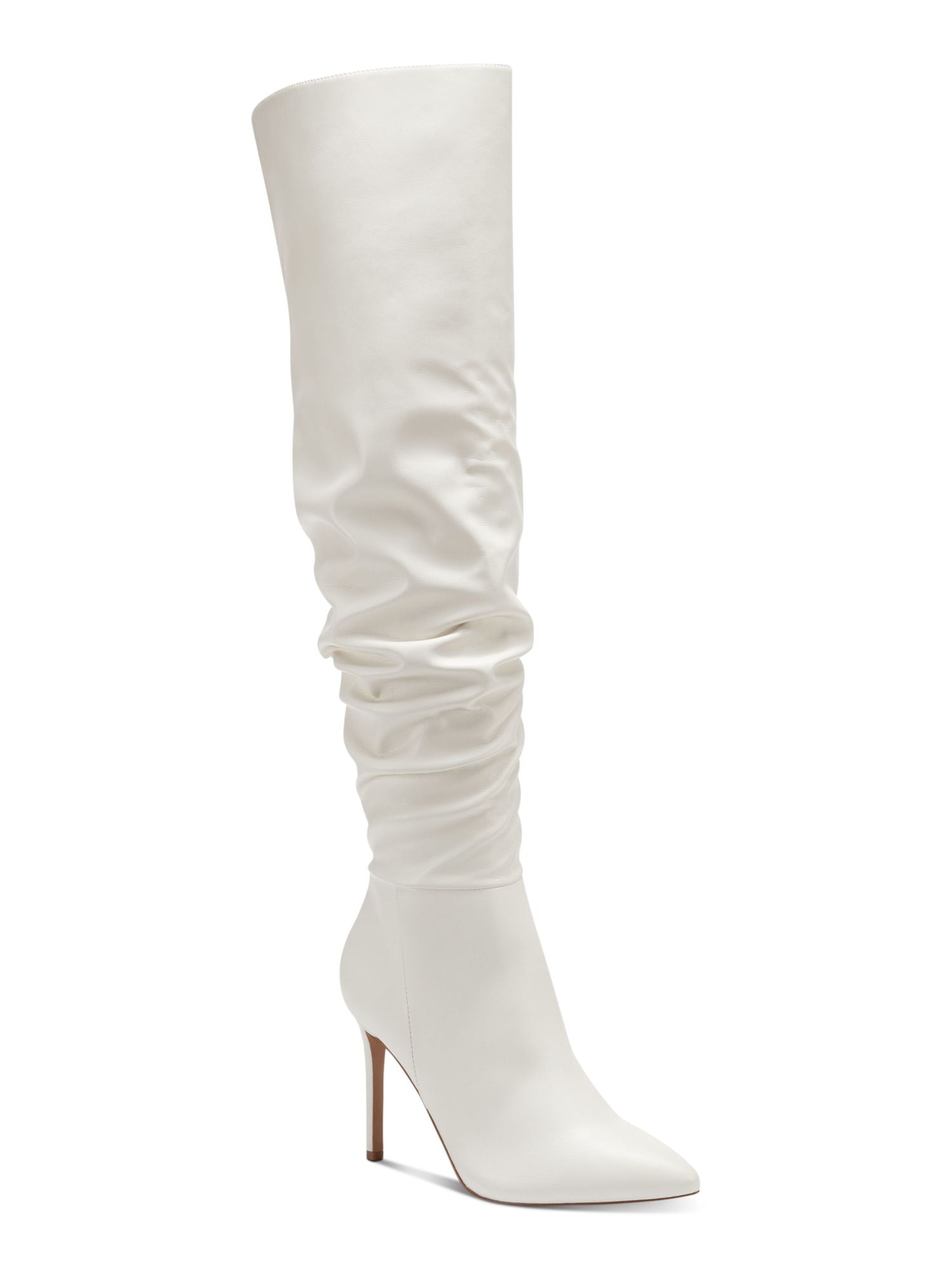 INC Womens White Slouch Cushioned Iyonna Pointed Toe Stiletto Zip-Up ...