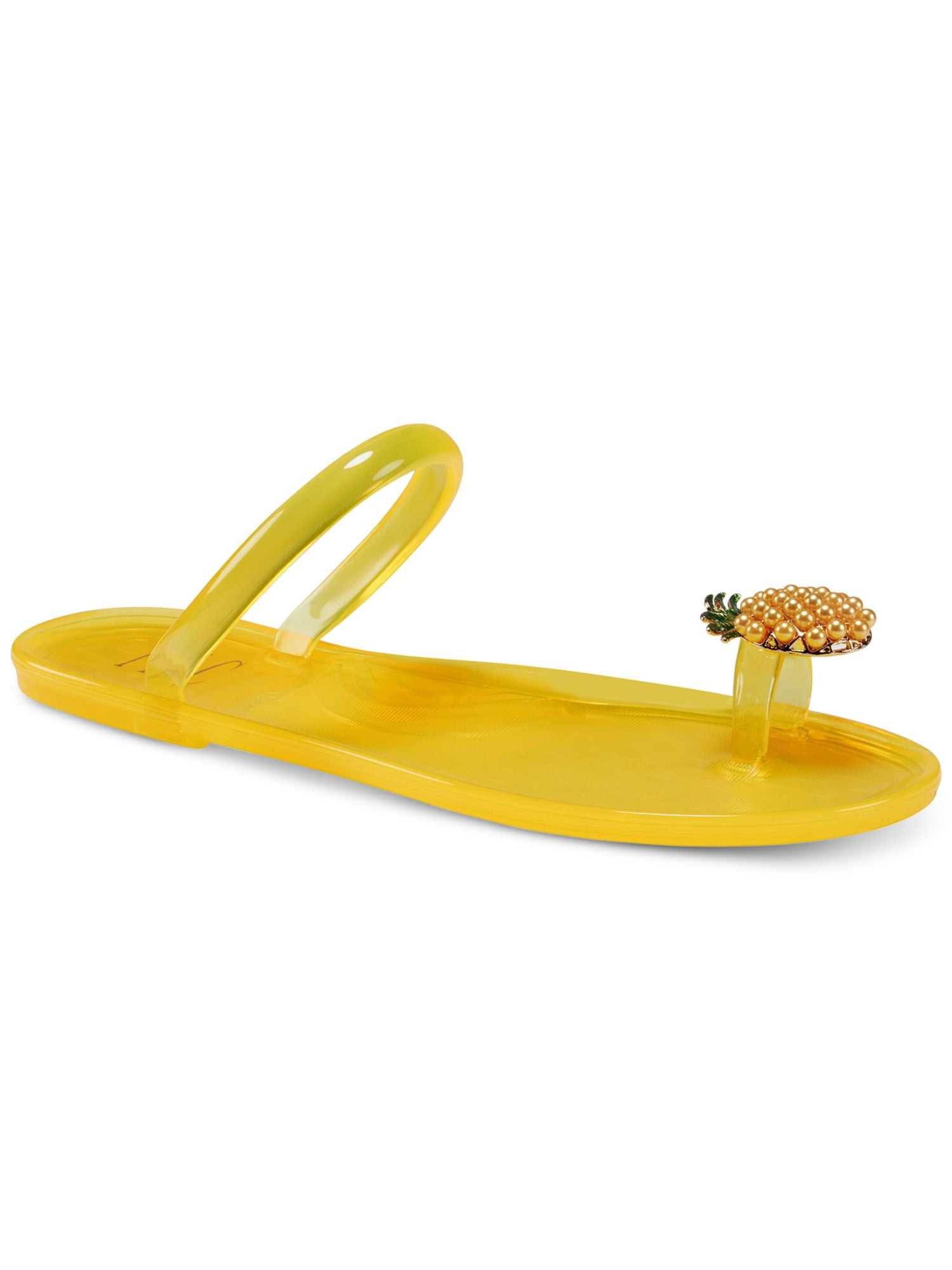INC Womens Yellow Jelly Toe Ring Pineapple Detail Embellished Strappy ...