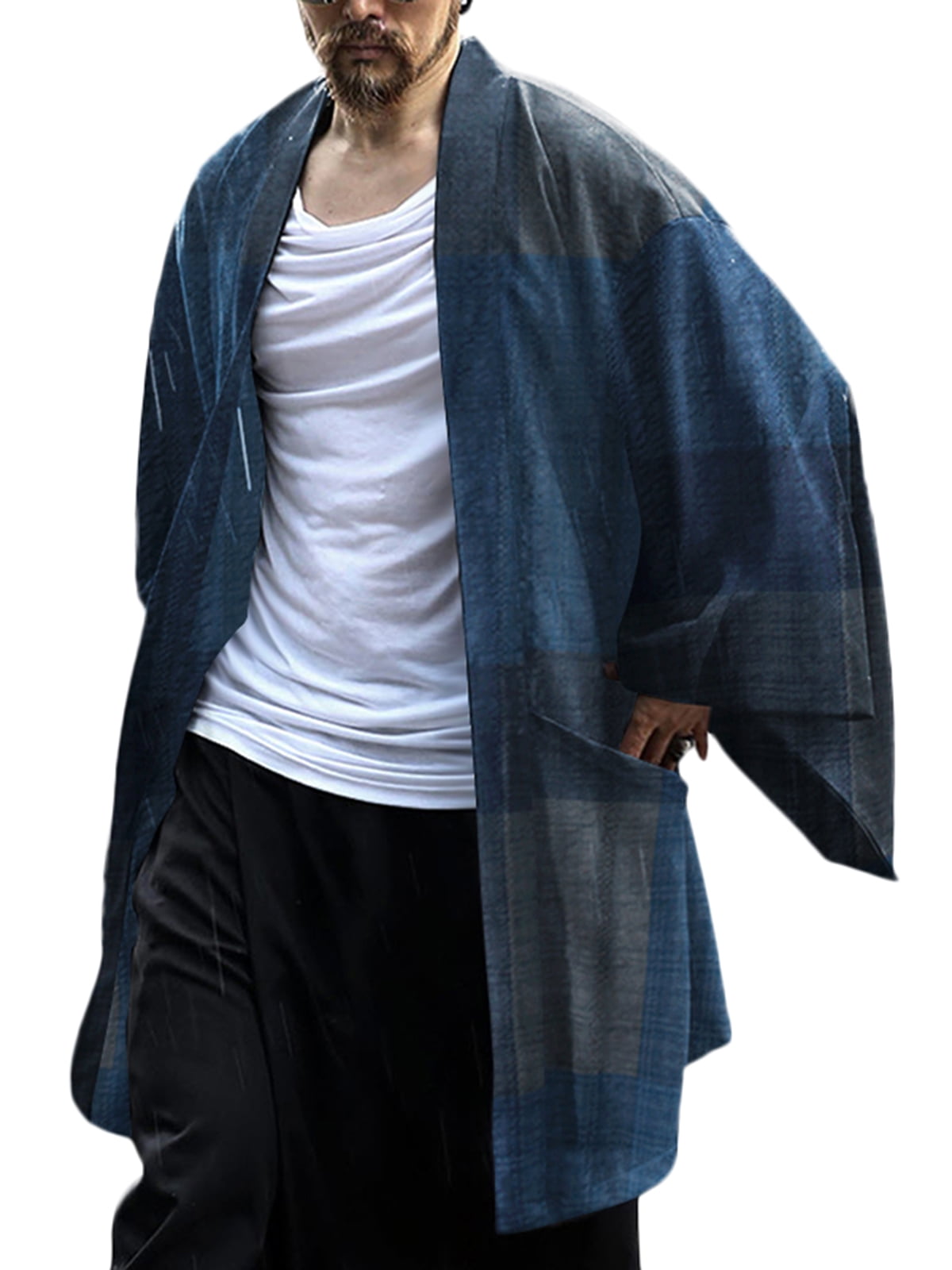 INCERUN Men's Fashion Loose Printed Japanese Style Outwear Kimono Cotton Cardigan - Walmart.com