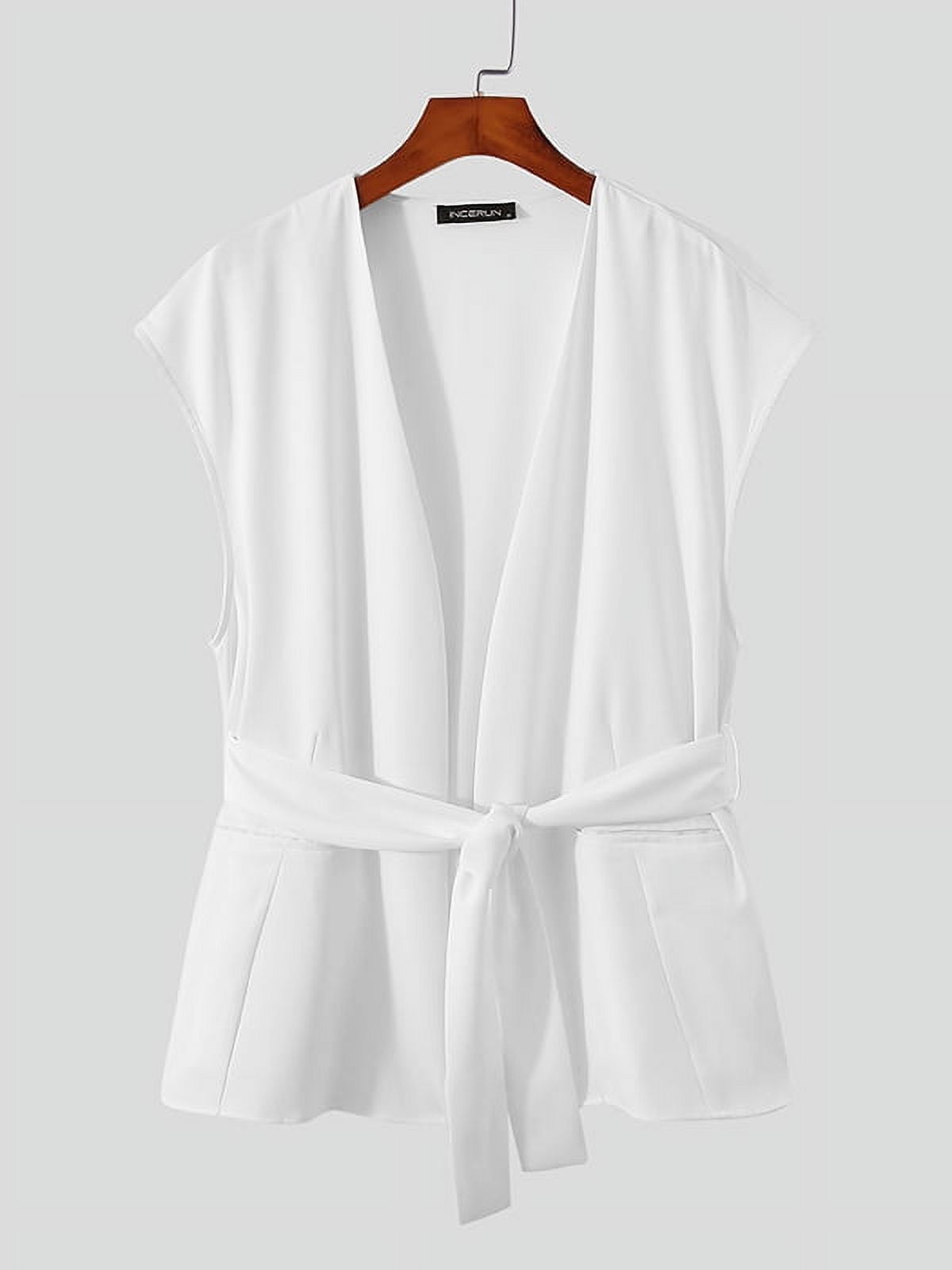 INCERUN Men's Fashion Sleeveless Vest Outwear Cardigan Shackets With ...