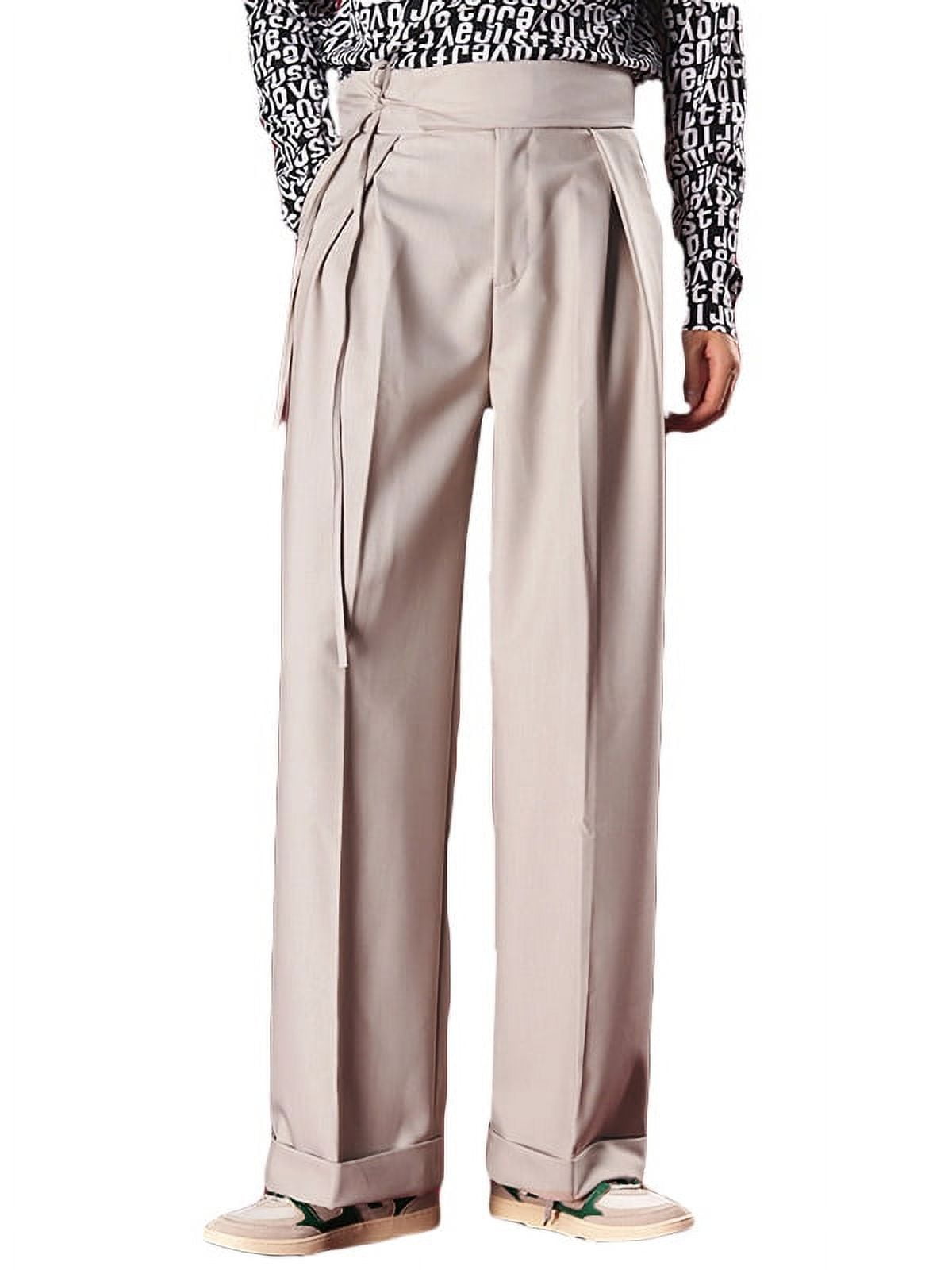 INCERUN Men's Loose Straight Dress Pants Party Wide Leg Trouser Slacks ...