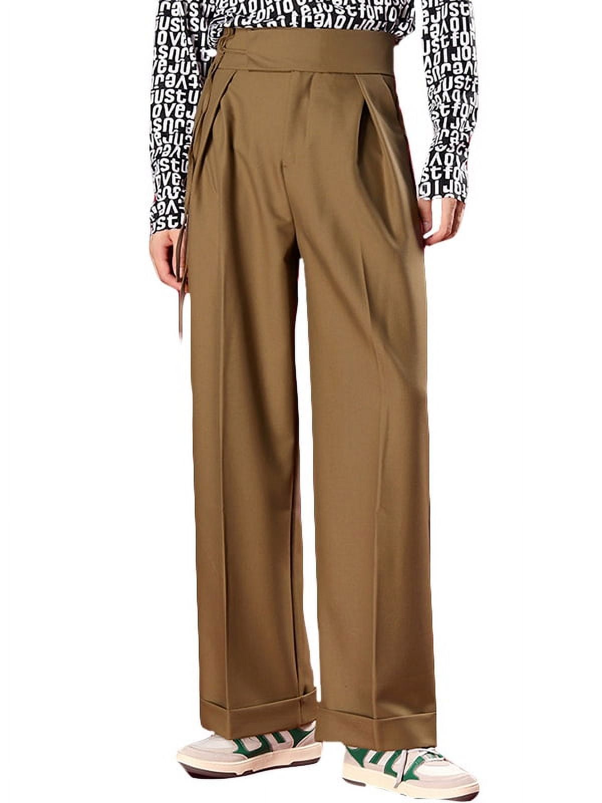 INCERUN Men's Loose Straight Dress Pants Party Wide Leg Trouser Slacks ...