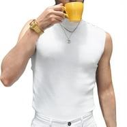 INCERUN Men's Sleeveless Vest Slim Fit Solid Color Half-collar Gym Tops ...