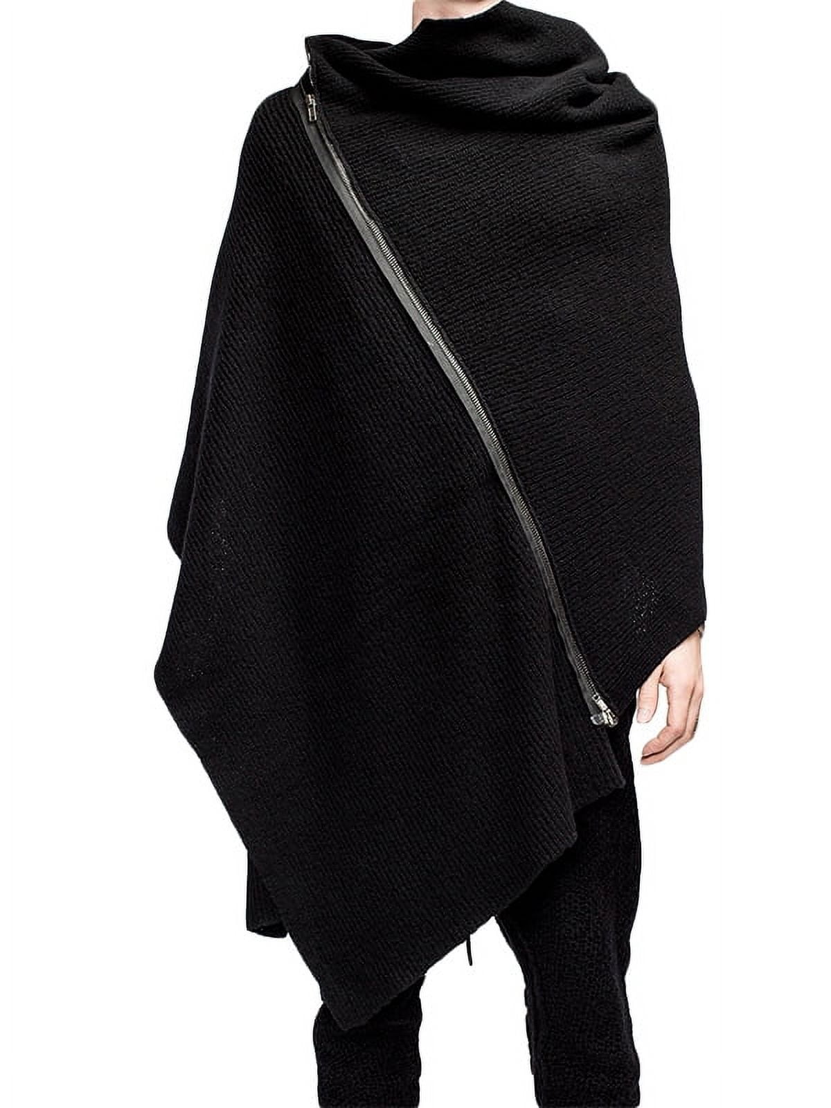 INCERUN Men's Streetwear Pile Neck Diagonal Zipper Long Sleeve Cape ...