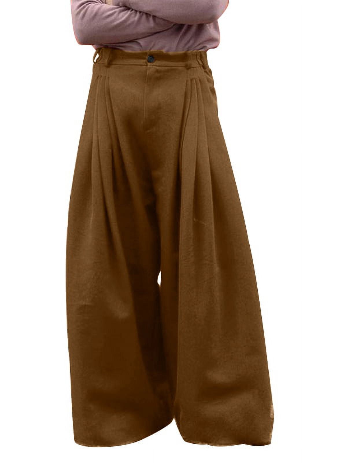 INCERUN Men's Wide Leg Pants High Waist Casual Baggy Trousers - Walmart.com