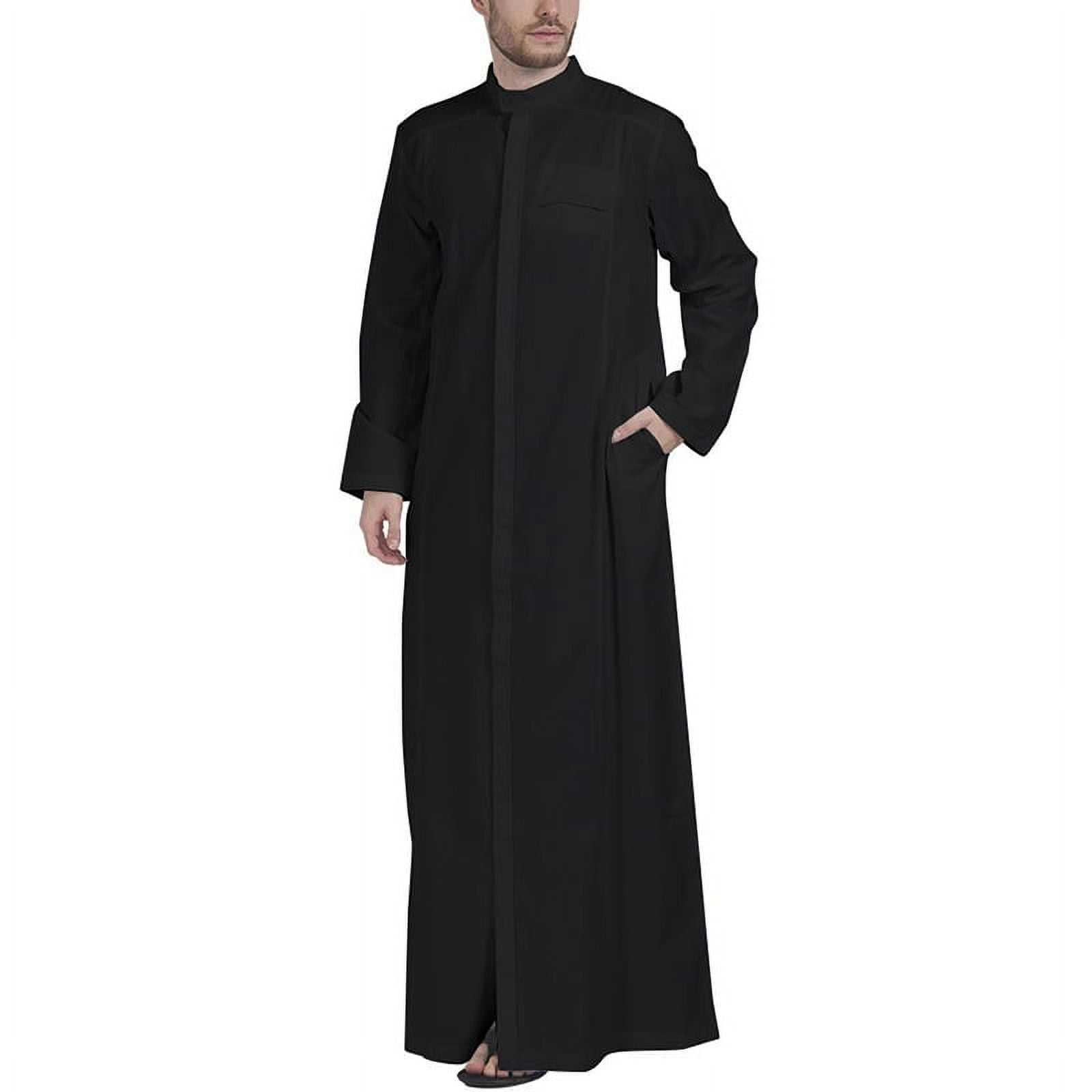 INCERUN Mens Muslim Dishdash Abaya Kaftan Jubba Saudi Full Length Long ...