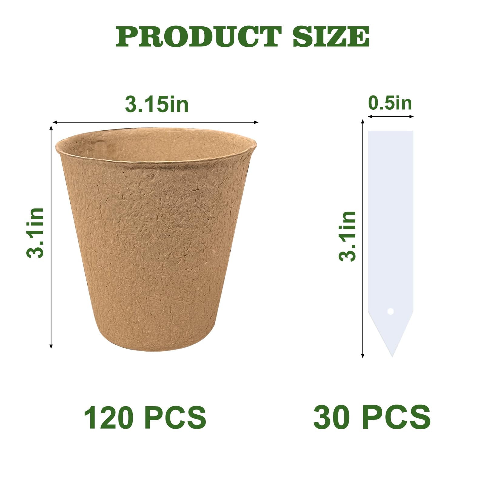 INCIKITI Biodegradable Peat FEV6 Pots for Seedling - 120 Pack ...