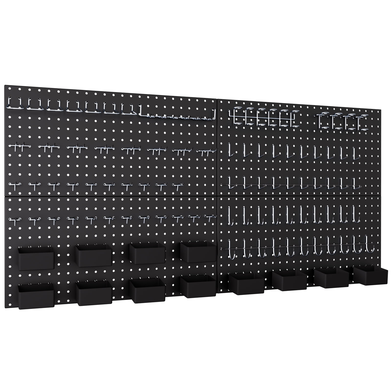 INCLY 158PCS Metal Pegboard Wall Organizer, 48x24 Inch Black Pegboard ...