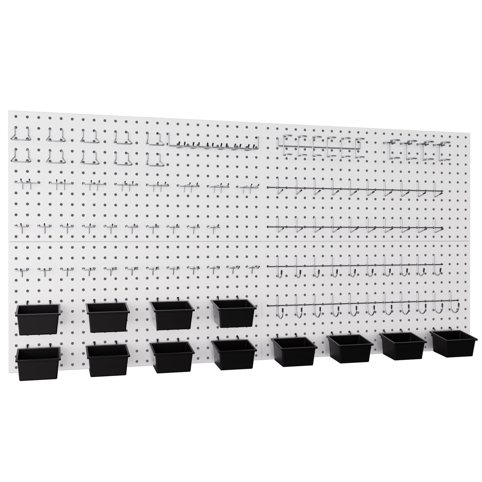 INCLY 158PCS Metal Pegboard Wall Organizer, 48x24 Inch White Pegboard ...