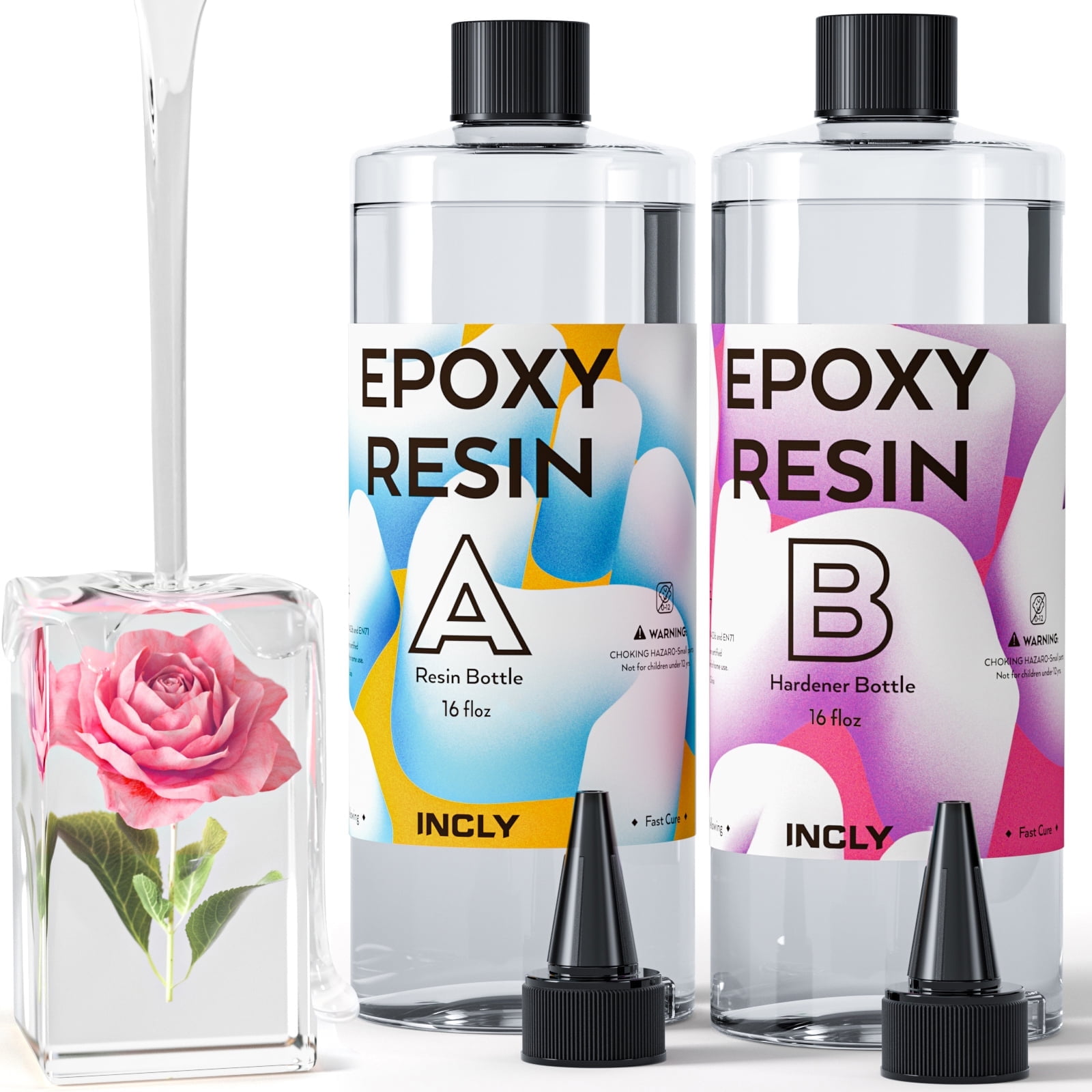 INCLY 32OZ Crystal Clear Epoxy Resin Kit, High Gloss & Bubbles Free ...