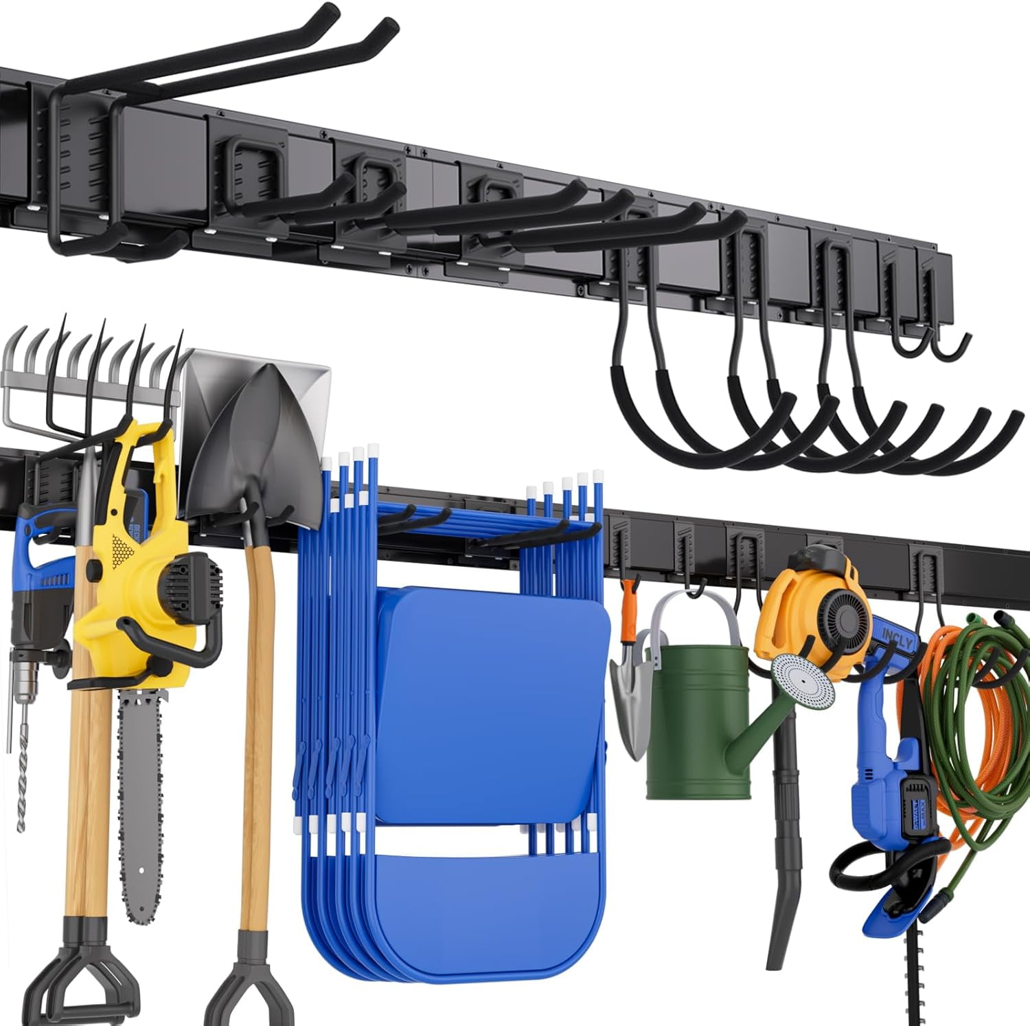 INCLY Garage Tool Wall Organizer Storage, 64 Inch Heavy Duty Garden ...