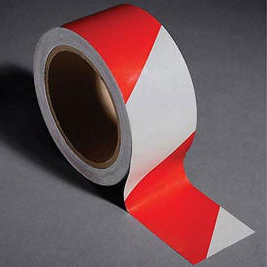 INCOM Safety Tape Reflective Striped Red/White 2""W x 30'L 1 Roll ...