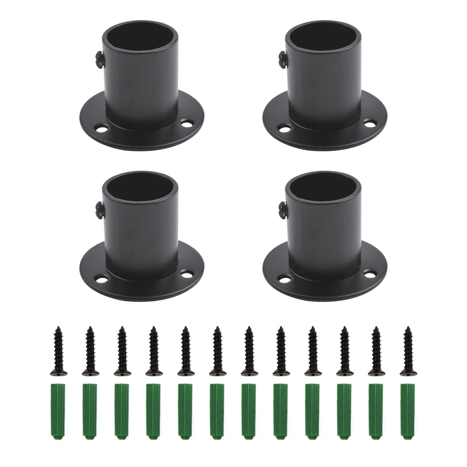 INCREWAY Closet Rod Holders, 4Pcs Stainless Steel Curtain Pole End ...