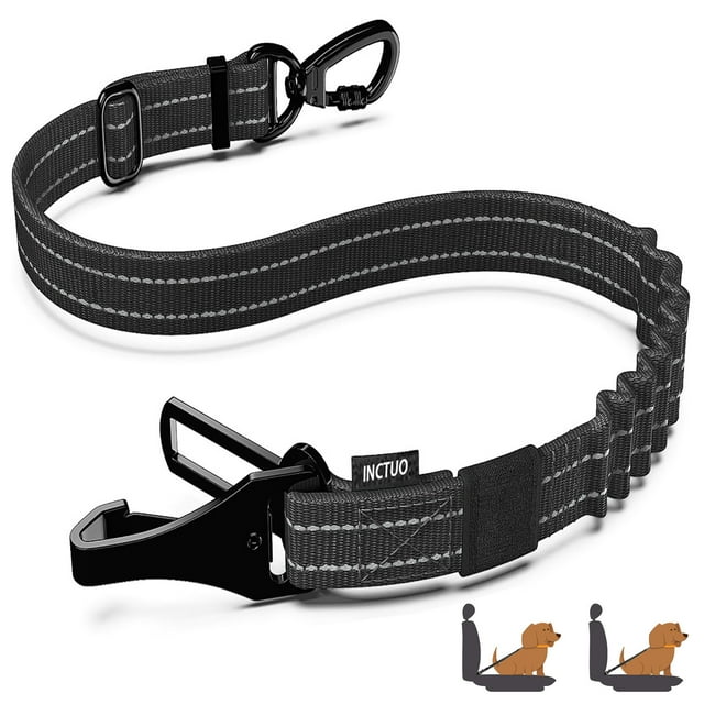 INCTUO 1Pack Dog Seat belt for Car, 3-in-1 Dog Car Seat Belt Bungee ...