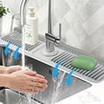 INCTUO 24'' Longer Faucet Mat for Kitchen Sink Splash Guard[7° Slope ...